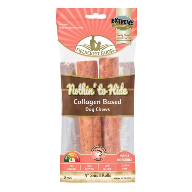 Fieldcrest Farms 5 in. Nothin to Hide Collagen Roll Dog Chew - Salmon ...