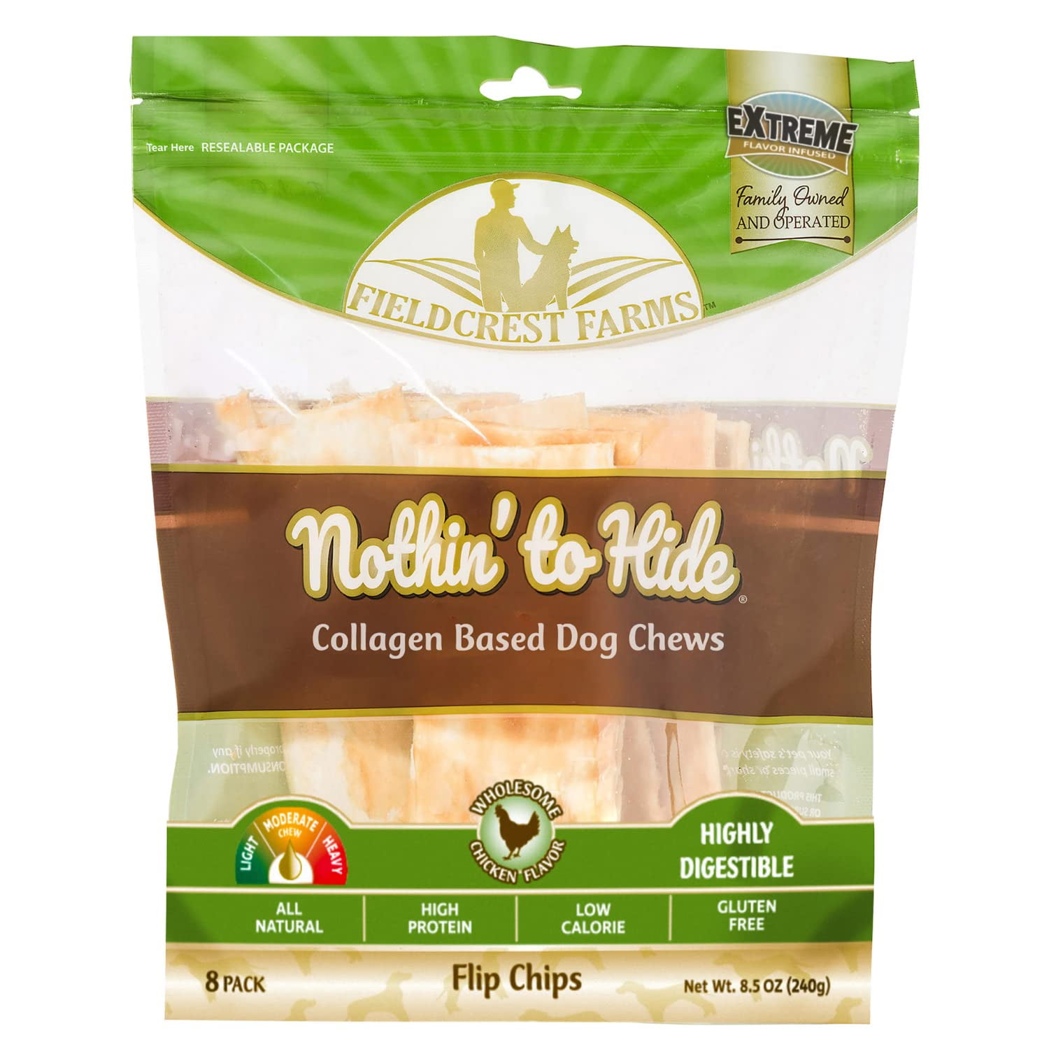 Fieldcrest Farms Nothin to IRF13 Hide Flip Chips Chews for Dogs - All ...