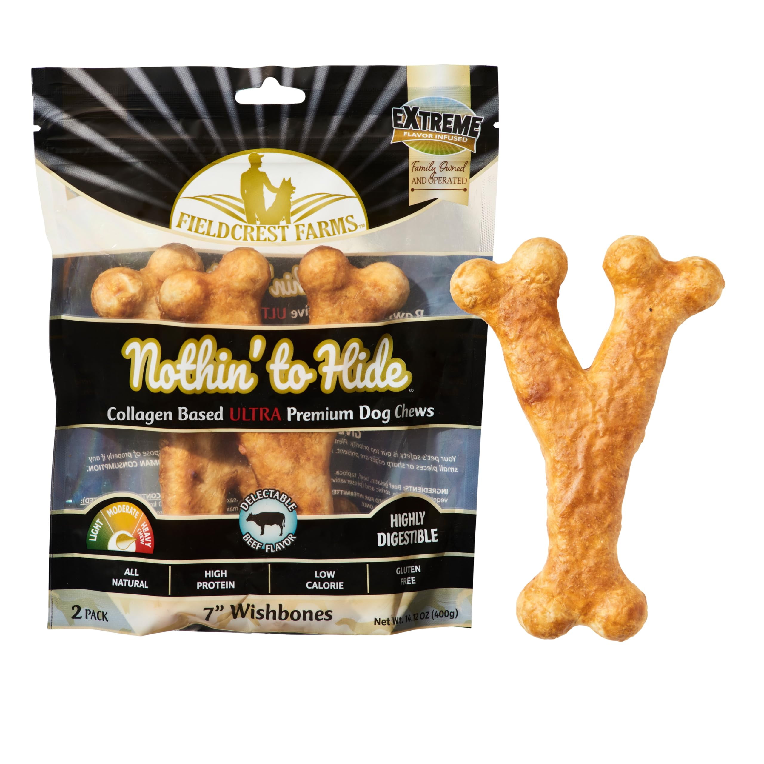 Fieldcrest Farms Nothin' to TMA2 Hide Collagen-Based Dog Chews, Beef ...
