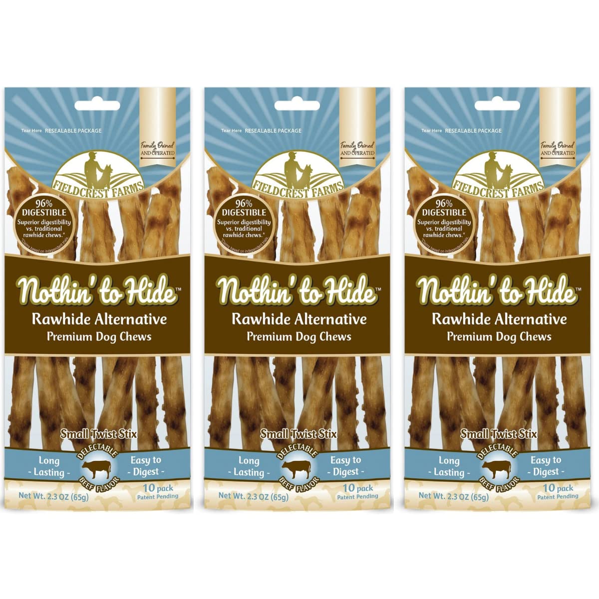 Fieldcrest Farms Nothing to DHF10 Hide Natural Rawhide Alternative ...