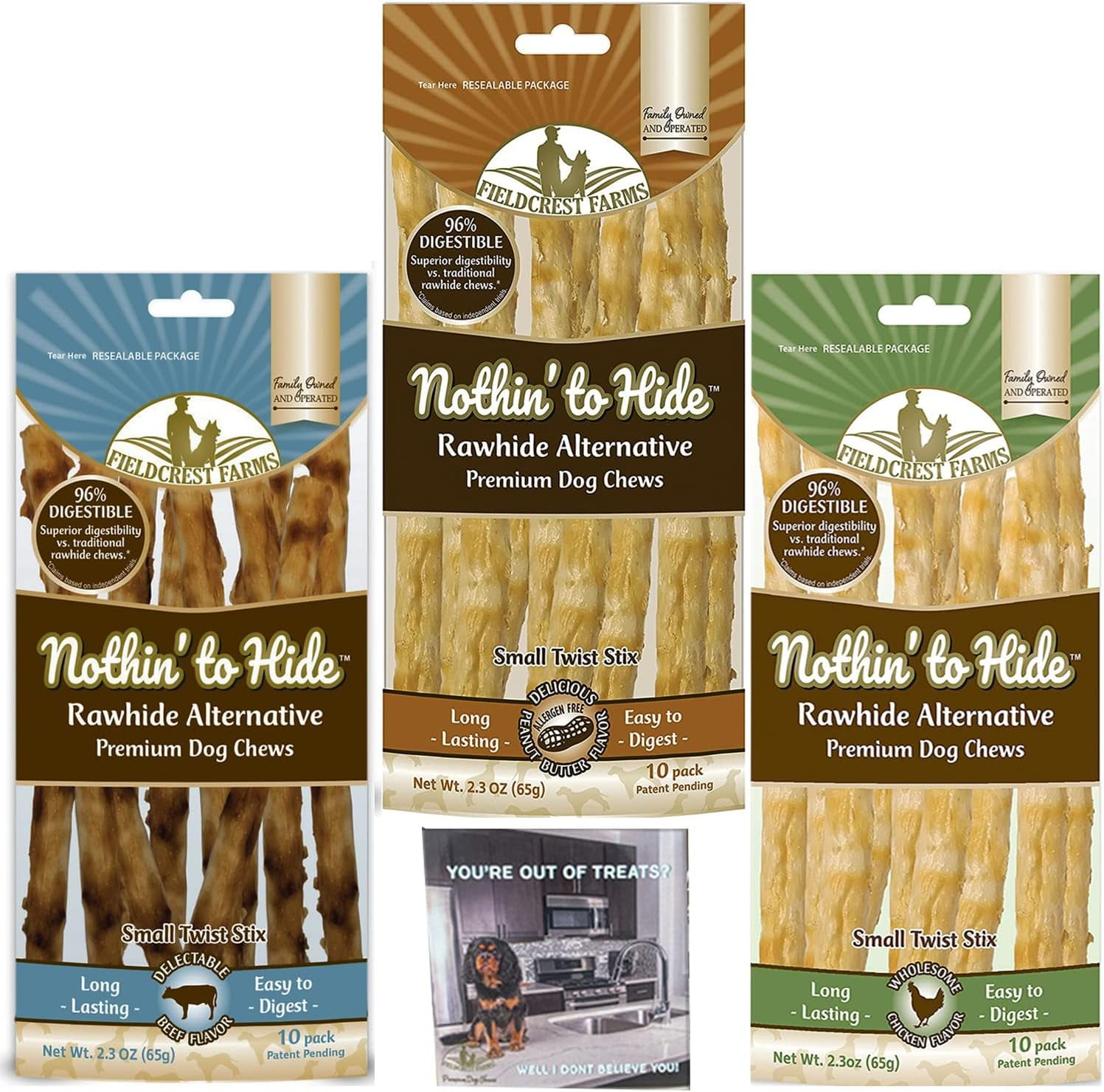 Fieldcrest Farms Nothing to Hide Natural Rawhide Alternative Twist Stix ...