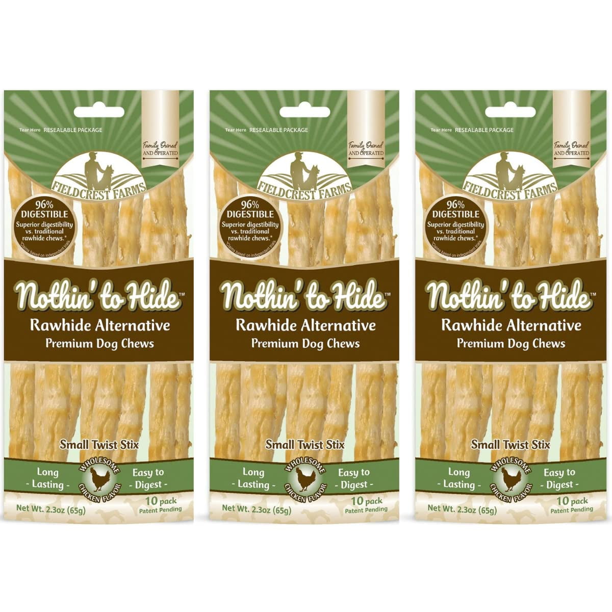 Fieldcrest Farms Nothing to MMF7 Hide Natural Rawhide Alternative Twist ...
