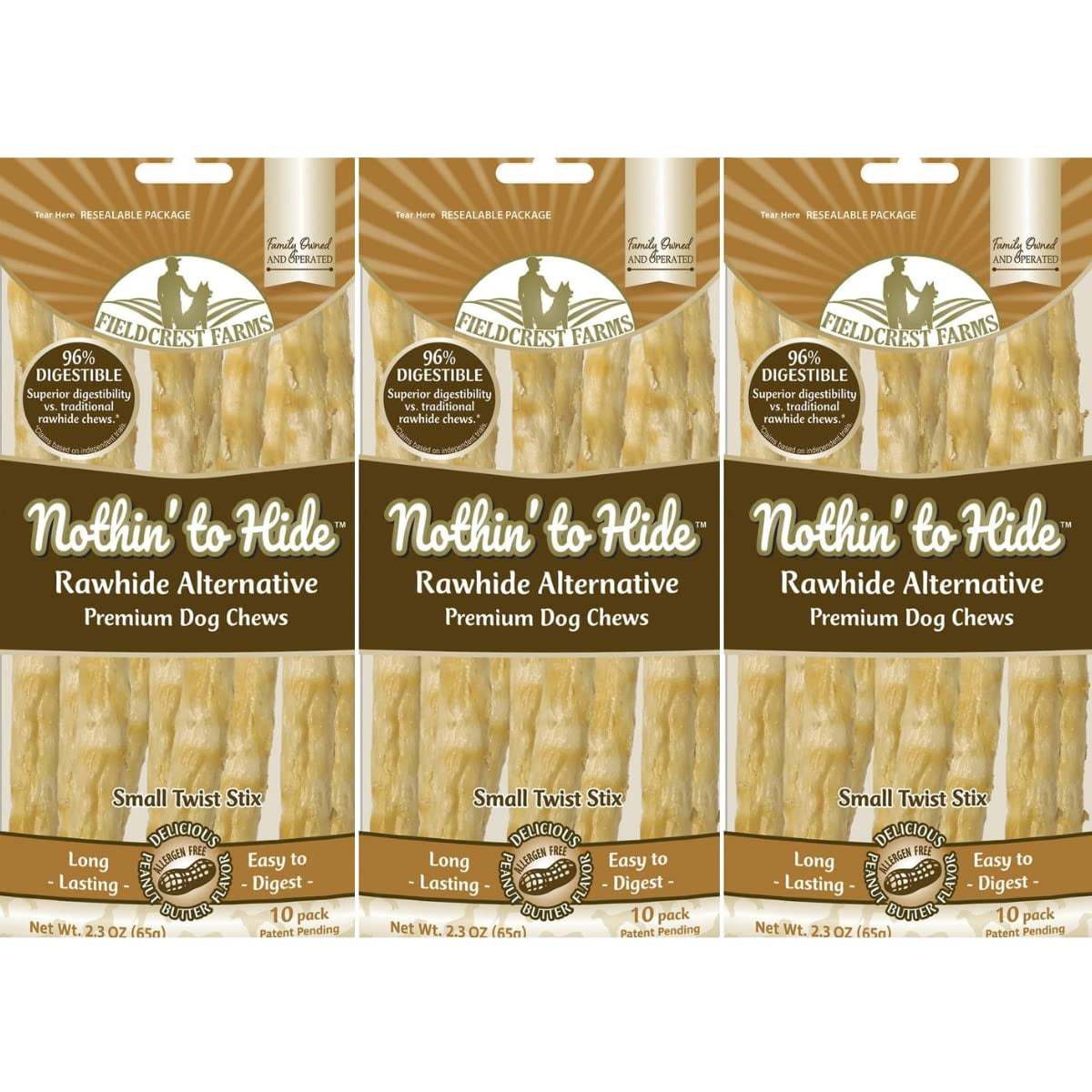 Fieldcrest Farms Nothing to MSF2 Hide Natural Rawhide Alternative Stix ...
