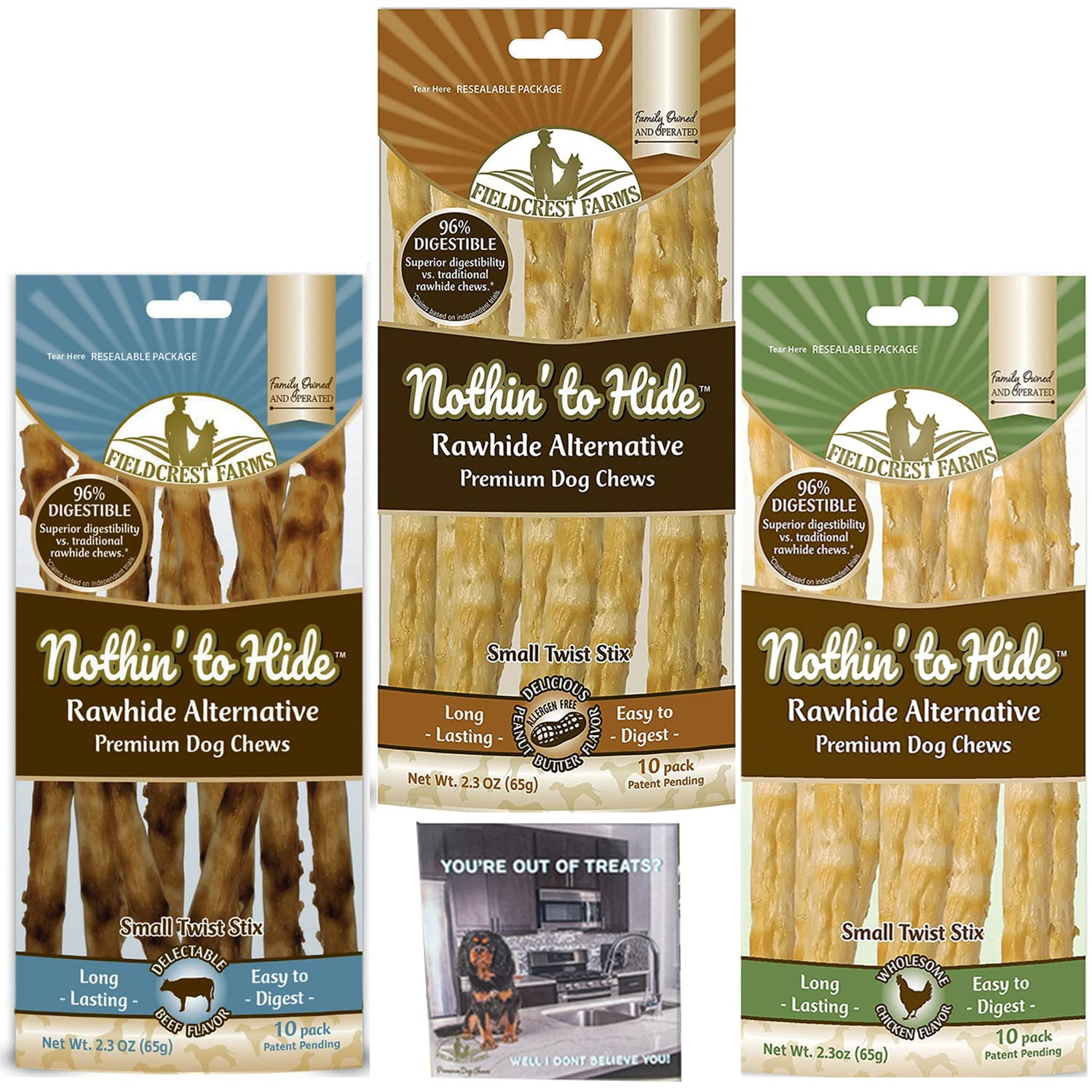 Fieldcrest Farms Nothing to YPF5 Hide Natural Rawhide Alternative Twist ...