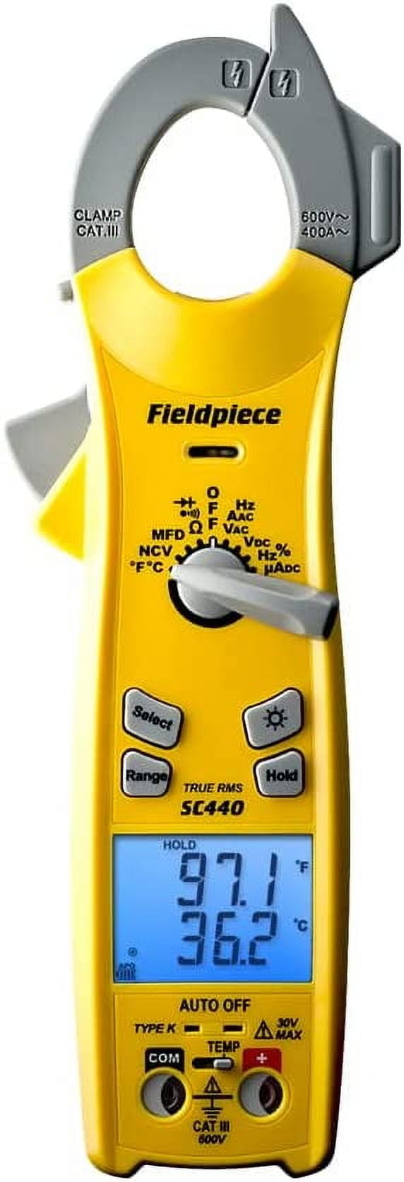 Fieldpiece SC440 True RMS Clamp Meter with Temperature, Inrush Current ...