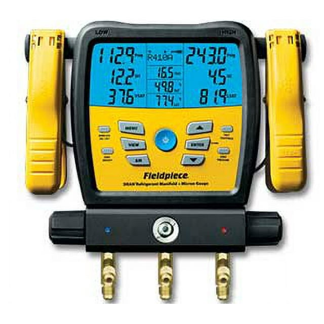 Fieldpiece 3-Port Digital HVAC Refrigerant Manifold with Micron Gauge ...