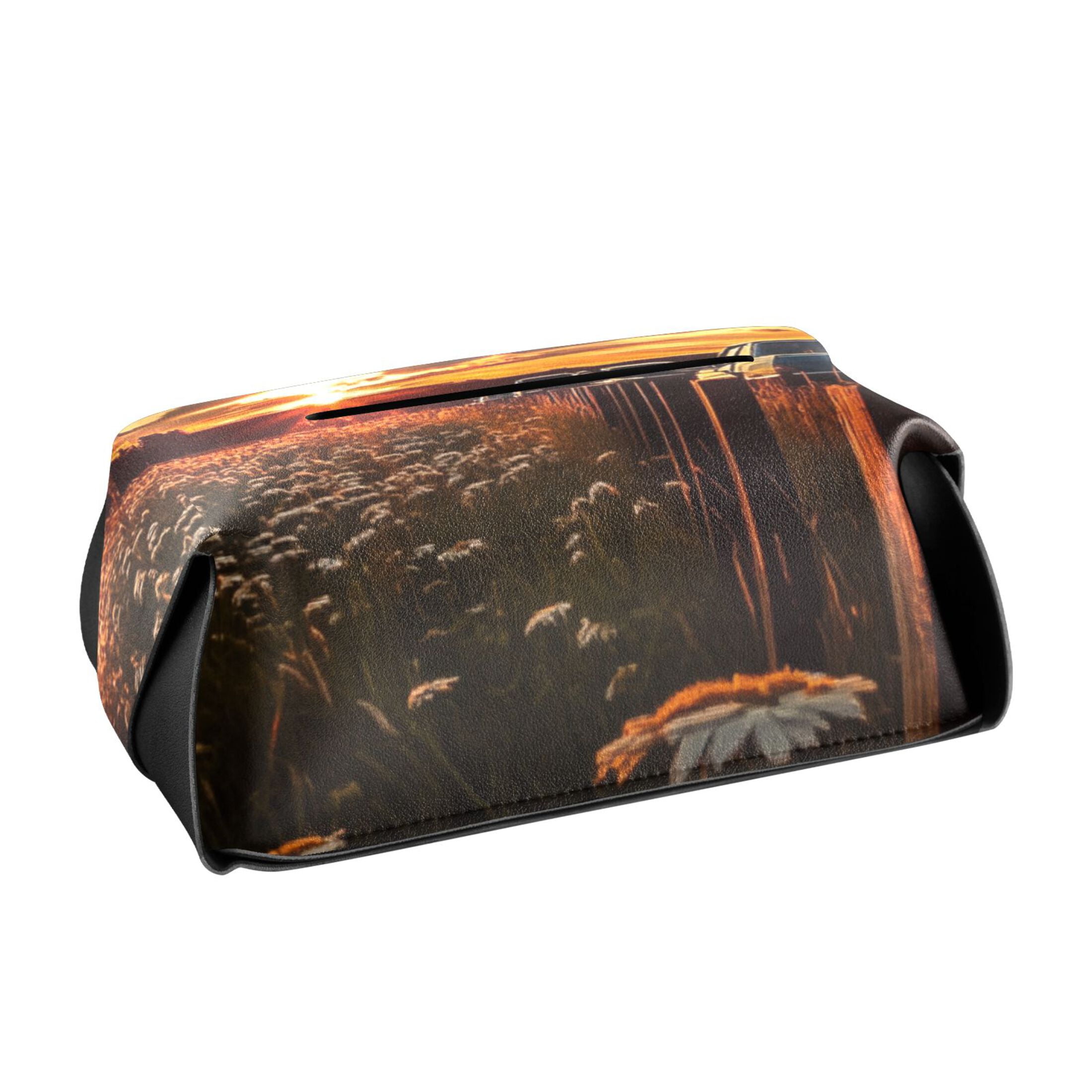 Fields at Sunset Tissue Box Cover Leather Square Rectangle Tissue Box ...