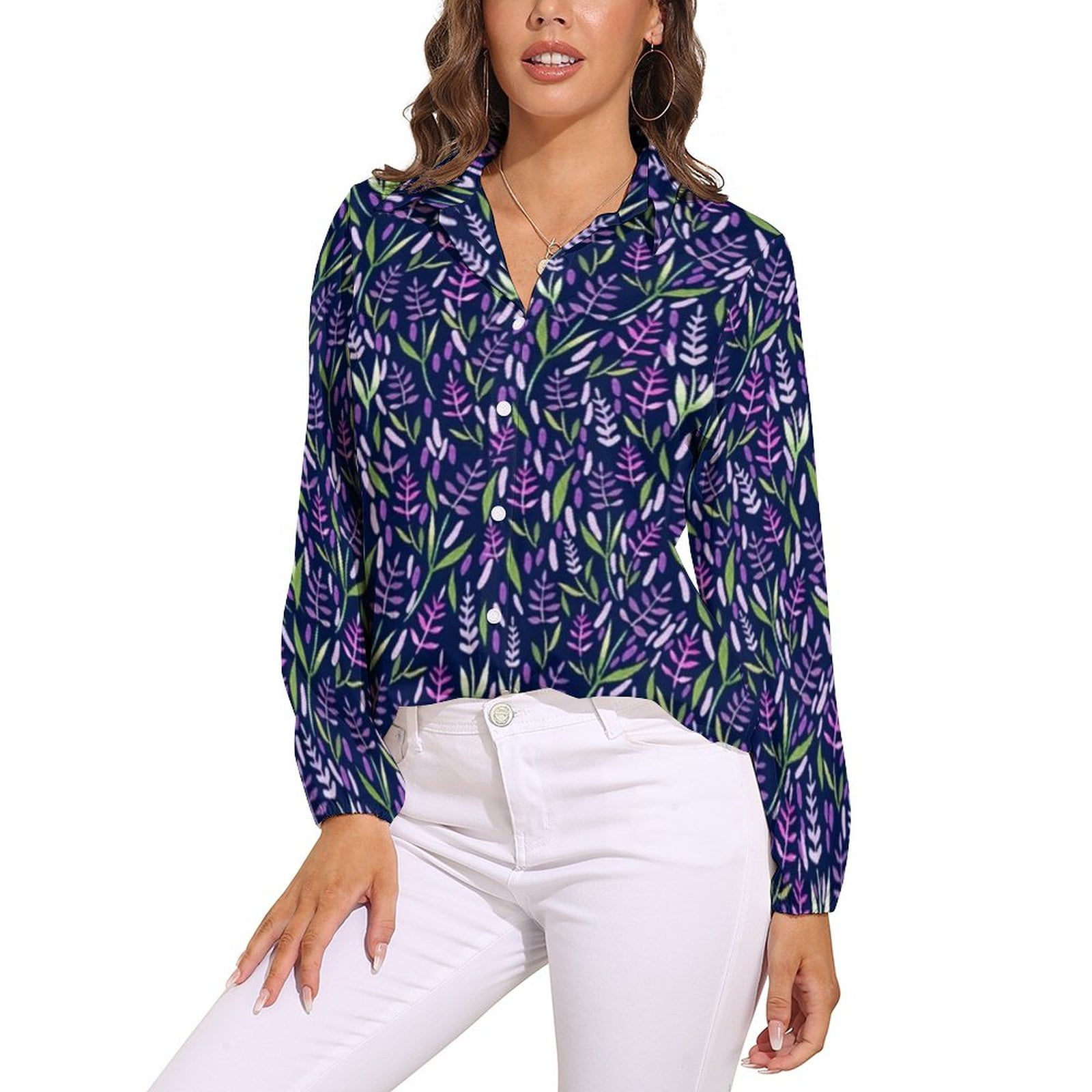 Fields of Lavender Loose Blouse Nature Purple Flowers Simple Oversized ...