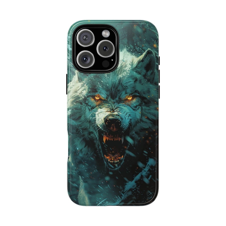 Fierce Angry Dire Wolf Winter Pack Wolves Artwork Phone Case with ...