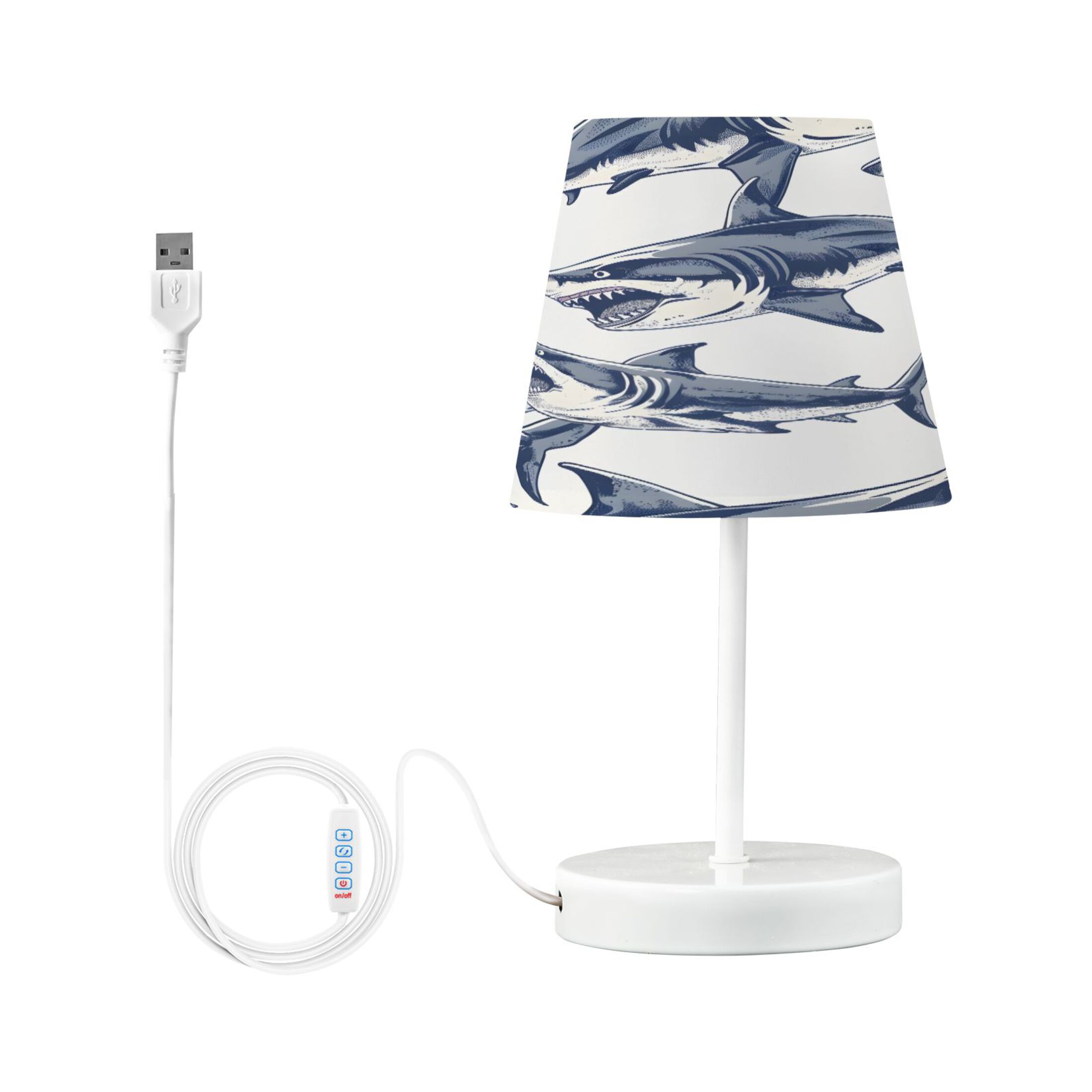 Fierce Angry Sharks Desk Lamp LED Table Nightstand Lamps with 3 Color ...