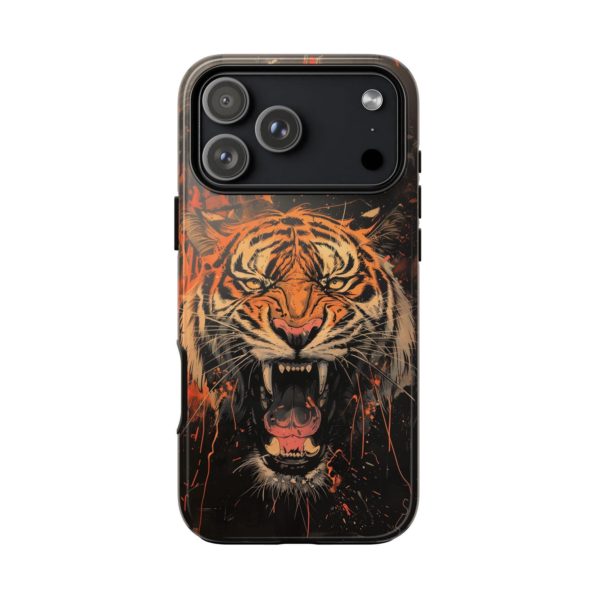 Fierce Bengal Tiger Abstract Painting Wild Power Art Phone Case with ...