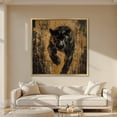 Fierce Black Panther Wall Art Abstract Wild Animal Poster Black And ...