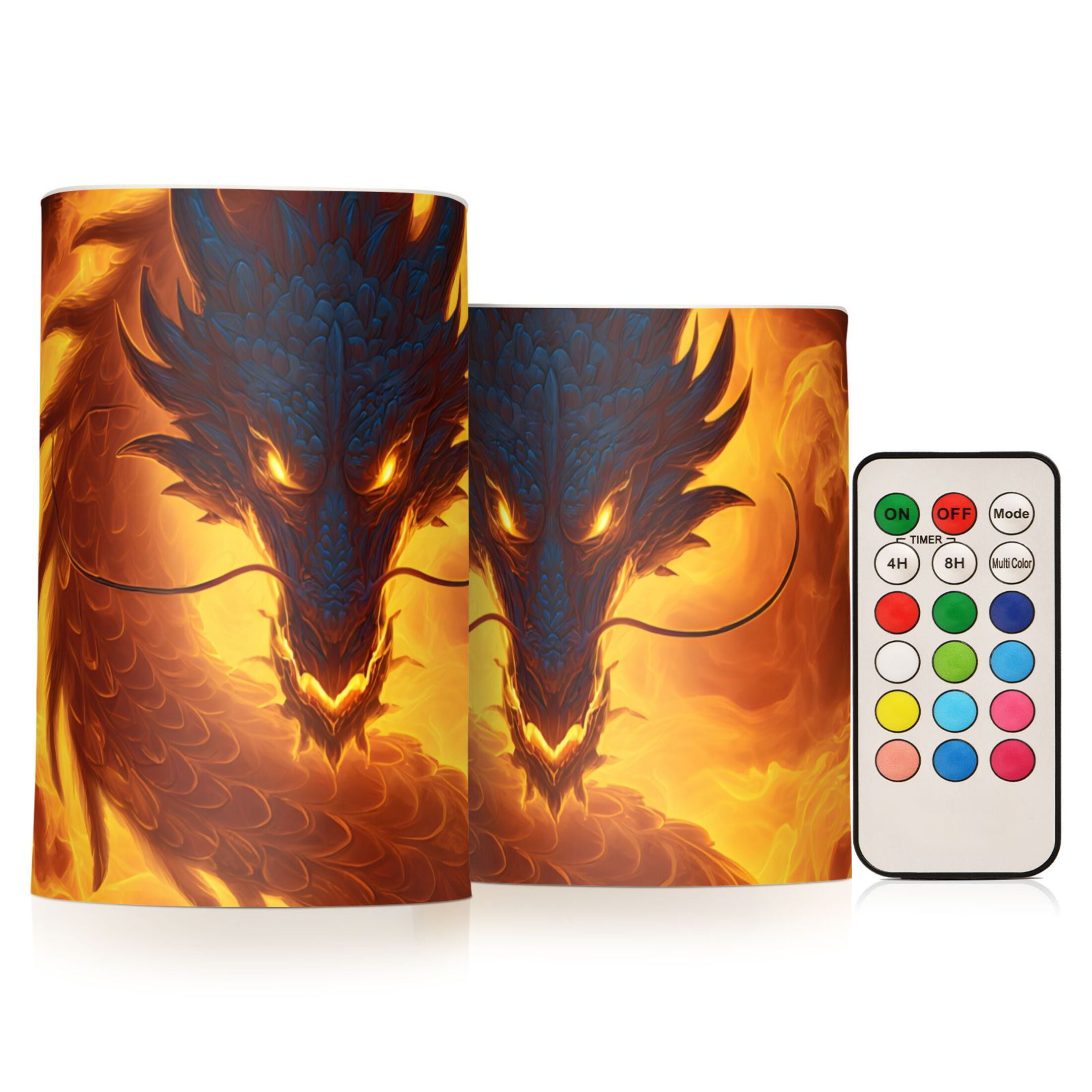 Fierce Dragon with Fire Flickering Flameless Candles LED Tealight ...