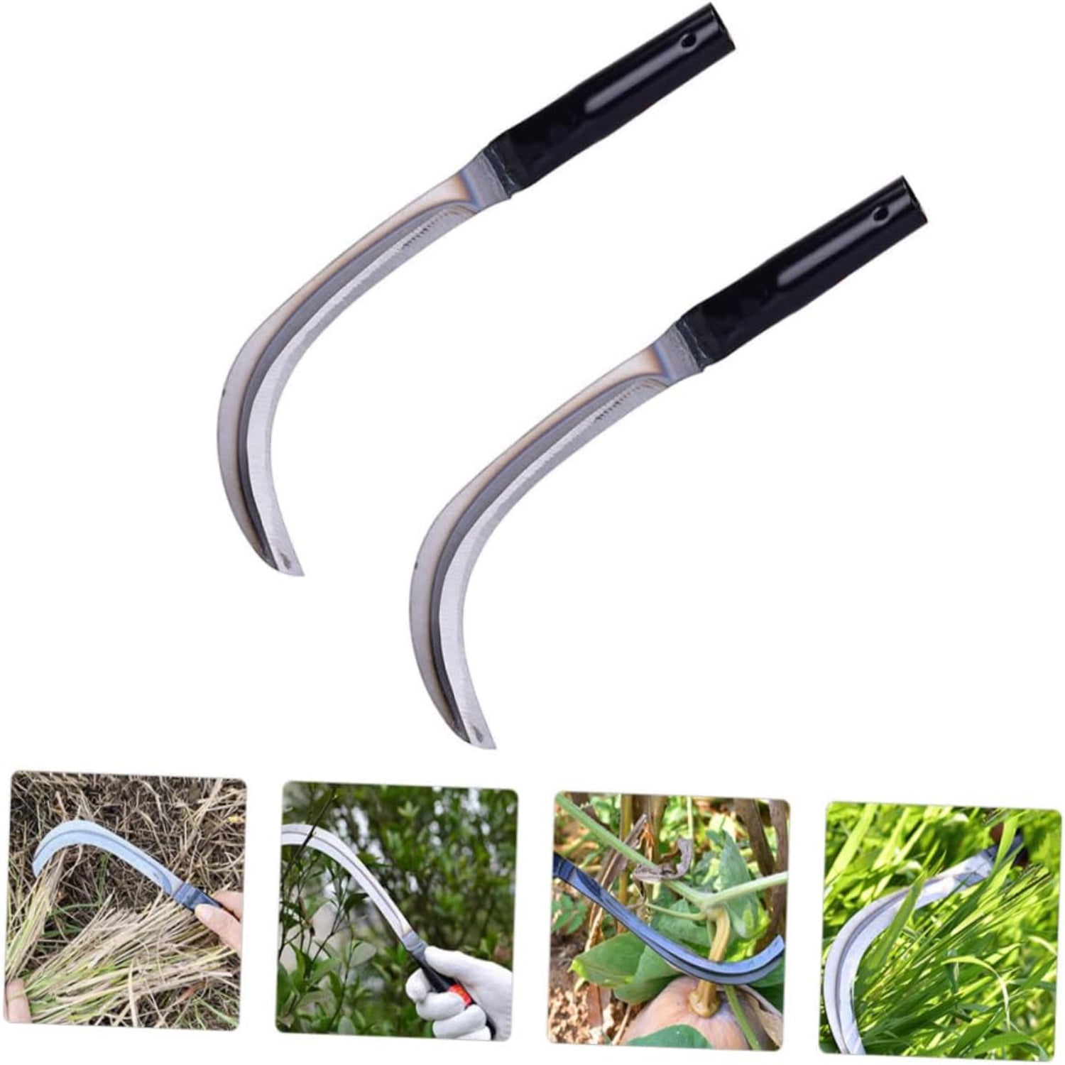 Fierce Durable 4-Piece Steel Willow Leaf Sickle Sidewalk Weeder and Gardening Hand Tool Set ...