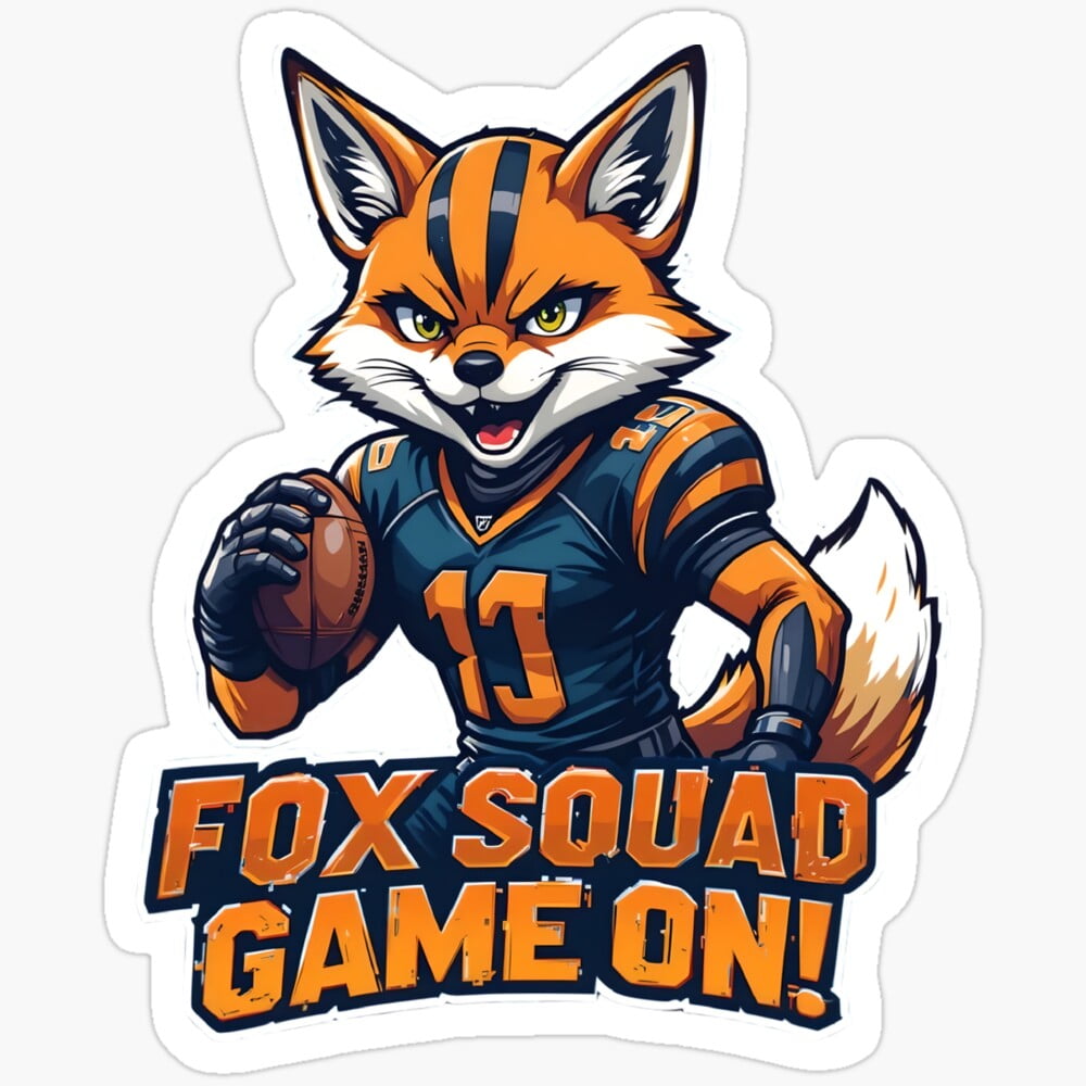 Fierce Fox Football Sticker Baseball Sticker, Football Sticker ...