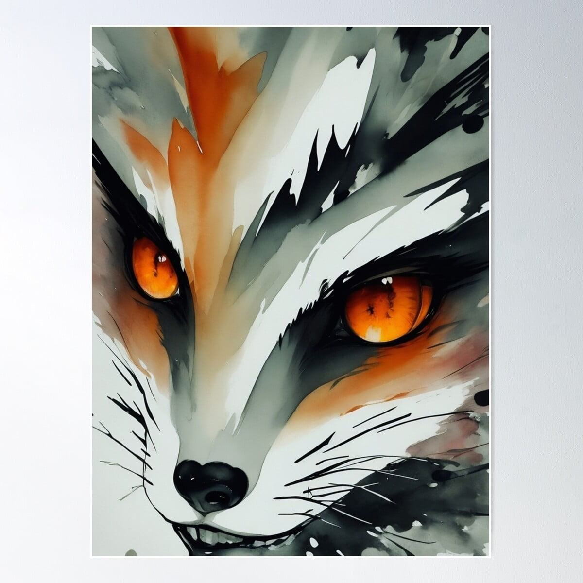 Fierce Fox Poster Wall Art, Modern Wall Decor For Living Room Bedroom ...