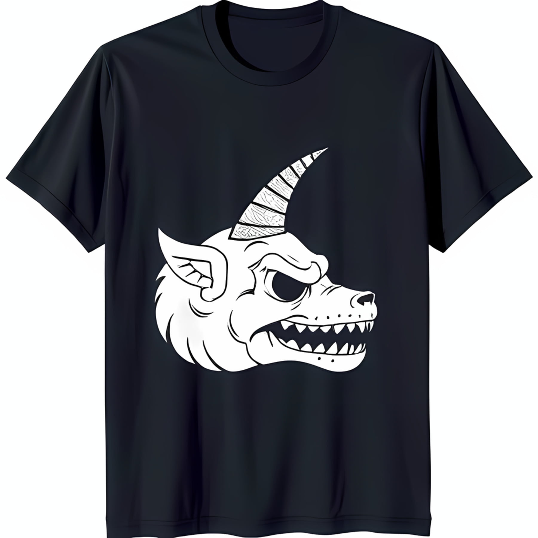 Fierce Graphic Black T-Shirt Mythical Creature Design for Bold Style ...