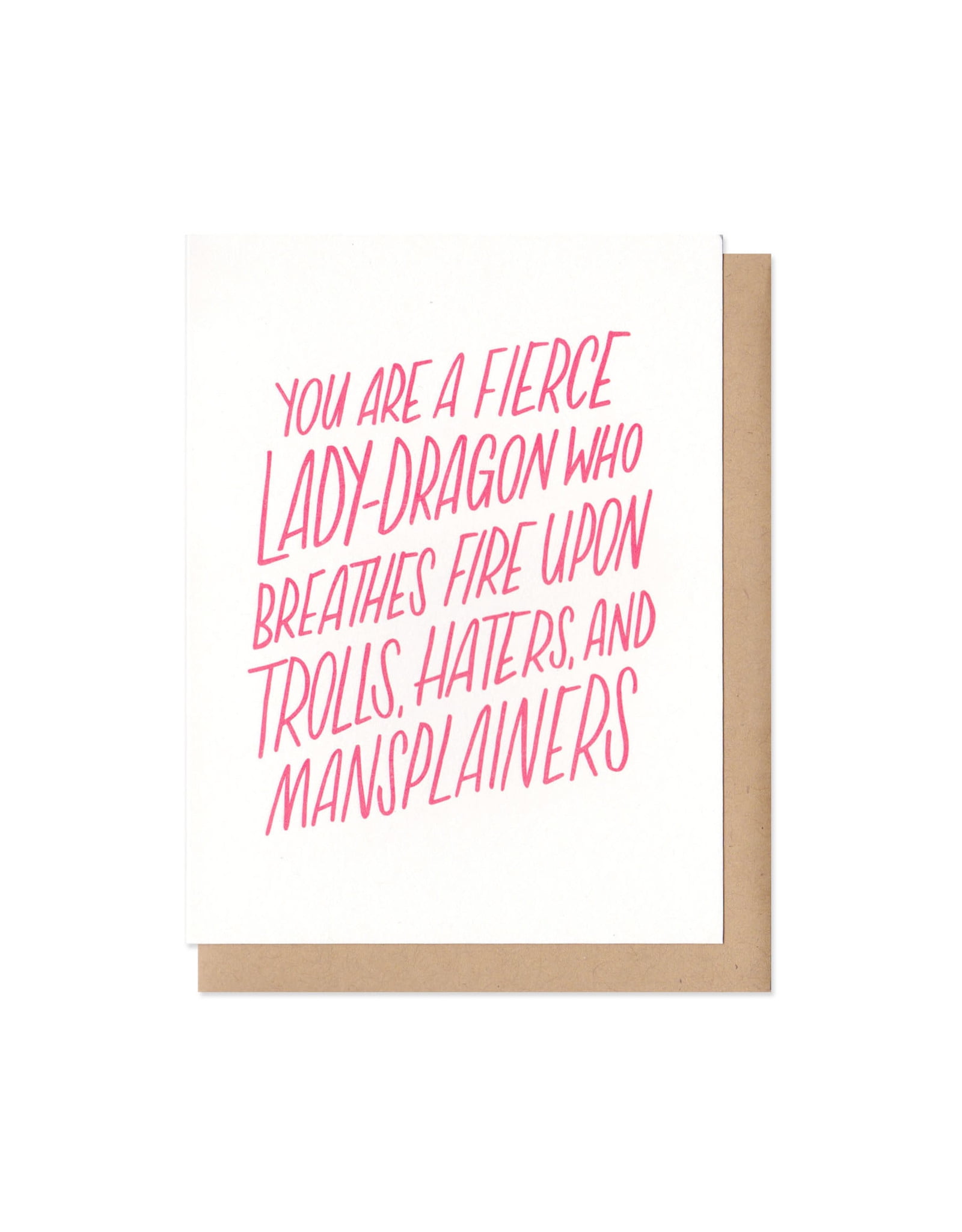 Fierce Lady-Dragon Greeting Card – “Breathe Fire Upon Trolls, Haters ...