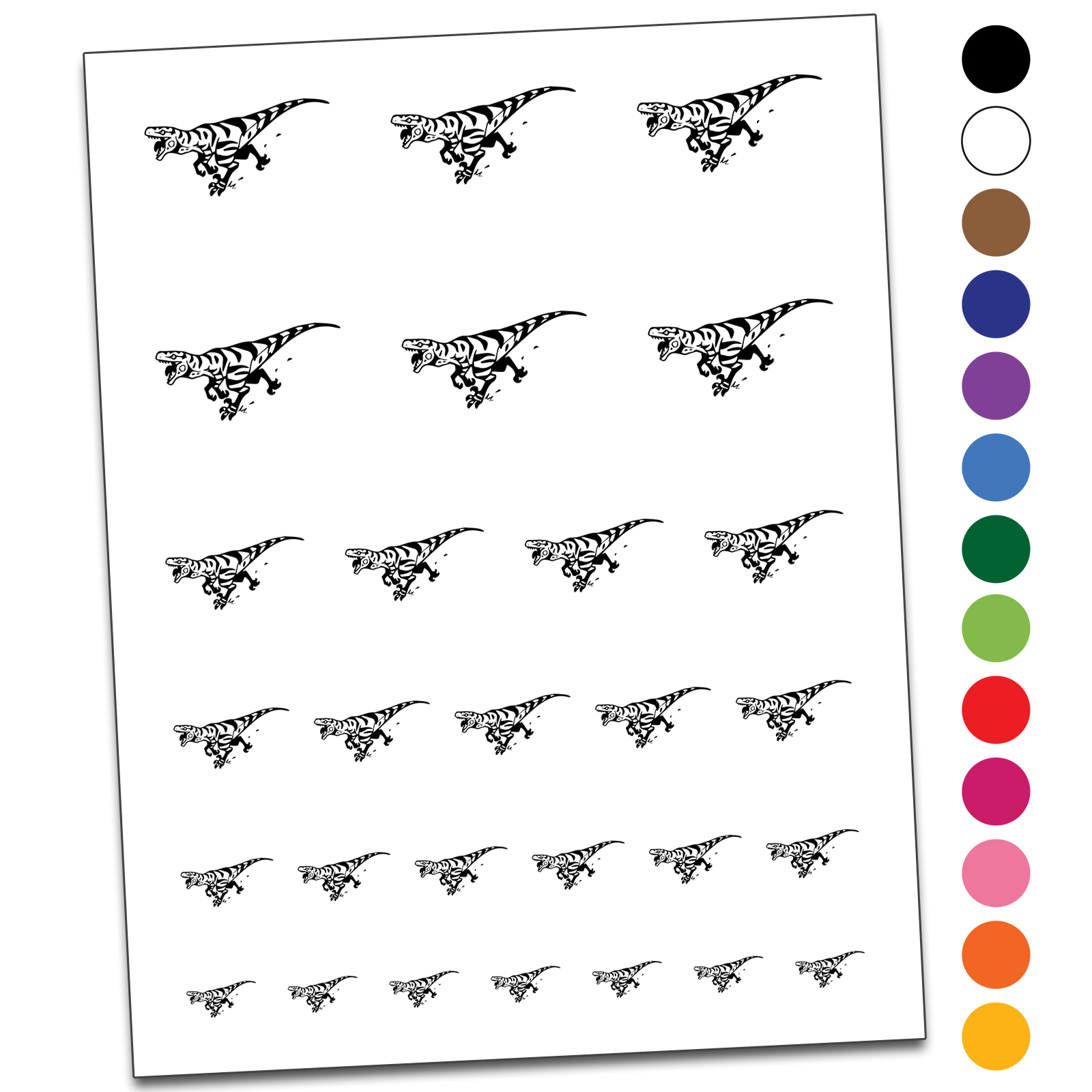 Fierce Running Velociraptor Dinosaur Water Resistant Temporary Tattoo ...