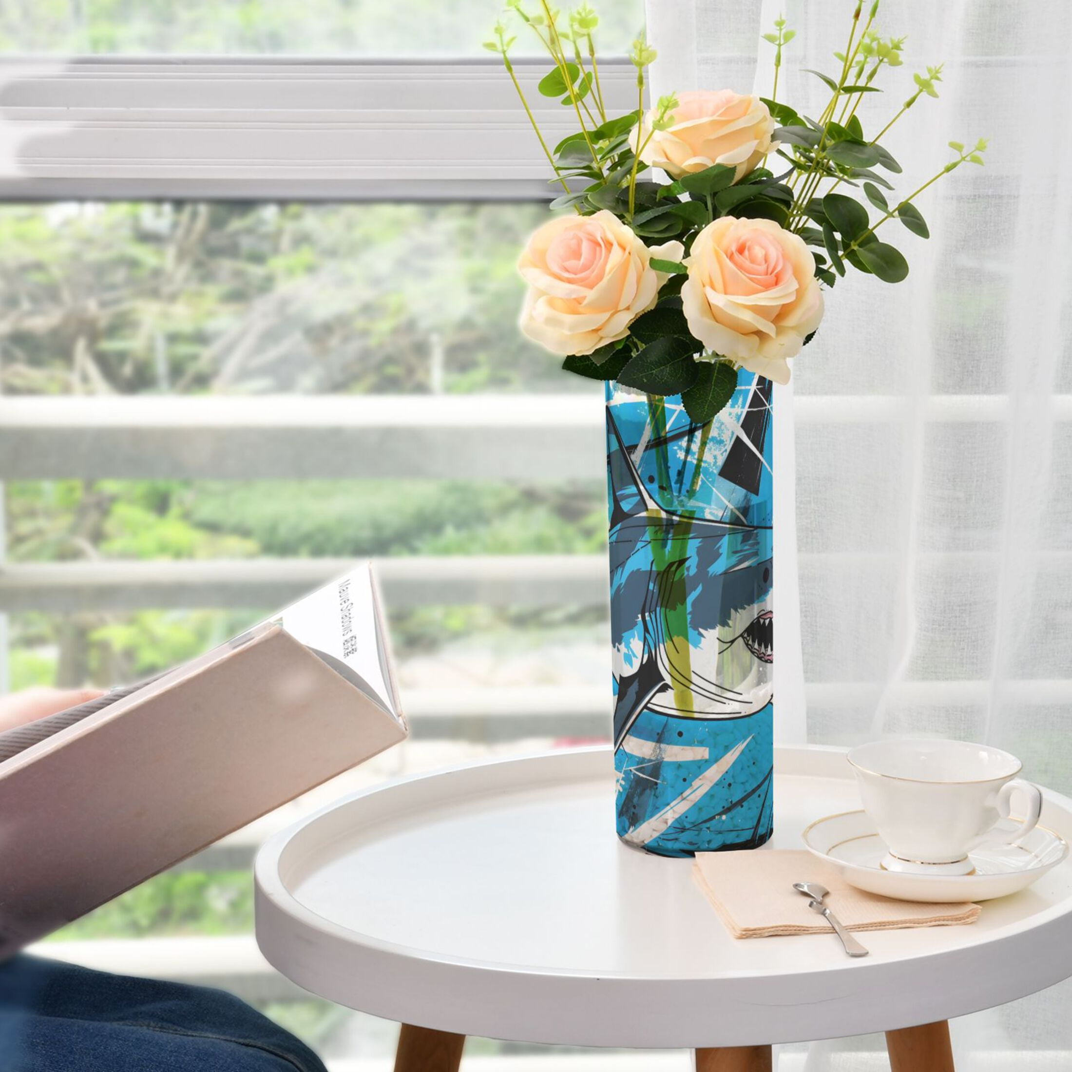 Fierce Shark Flower Vase 11.8x3.9 inch Vases Clear Non Breakable ...