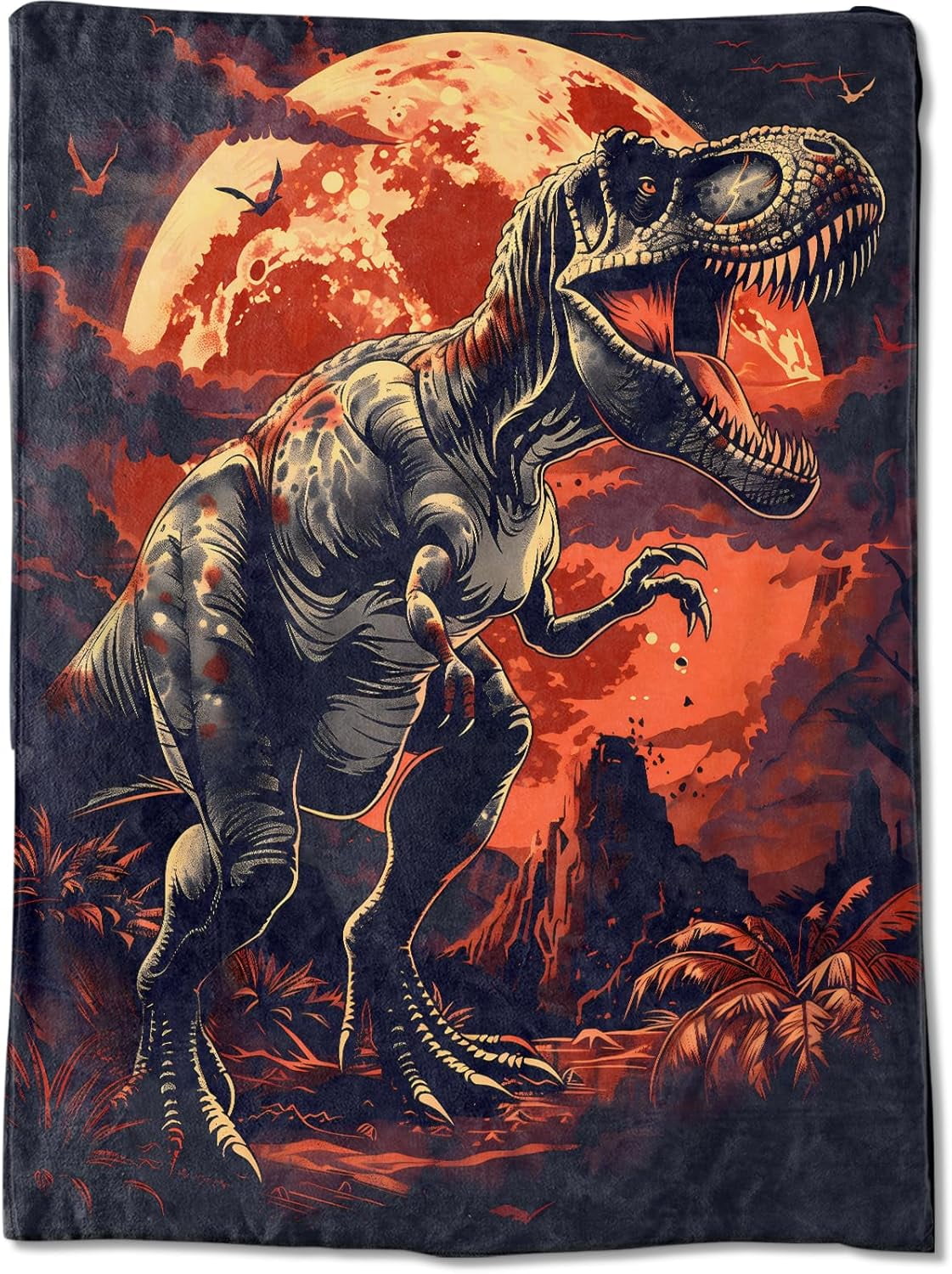 Fierce T-Rex Dinosaur Blanket Bold and Dynamic Jurassic Design with a ...