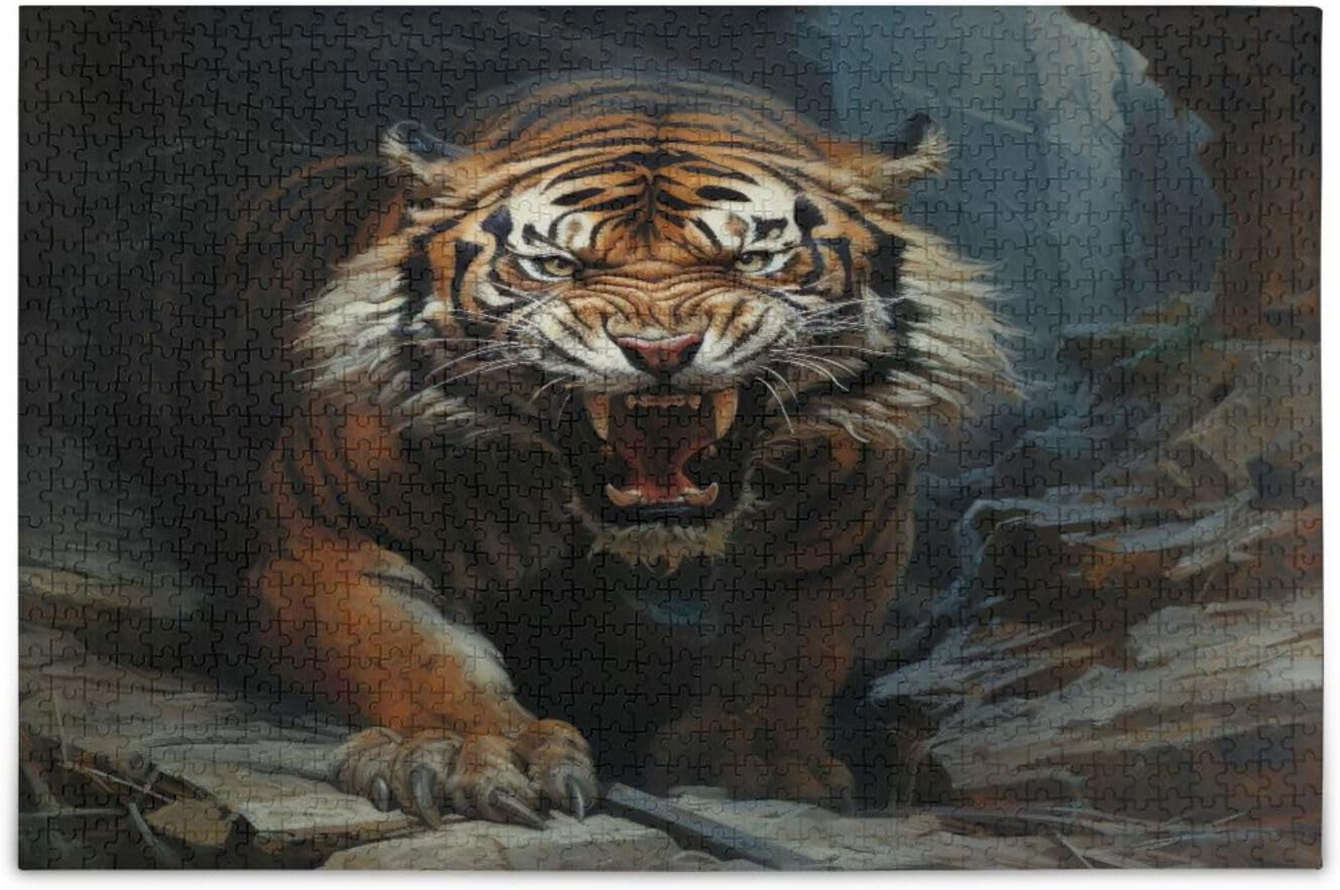 Fierce Tiger Jigsaw Puzzles for Adults 1000 Pieces, Decompression ...