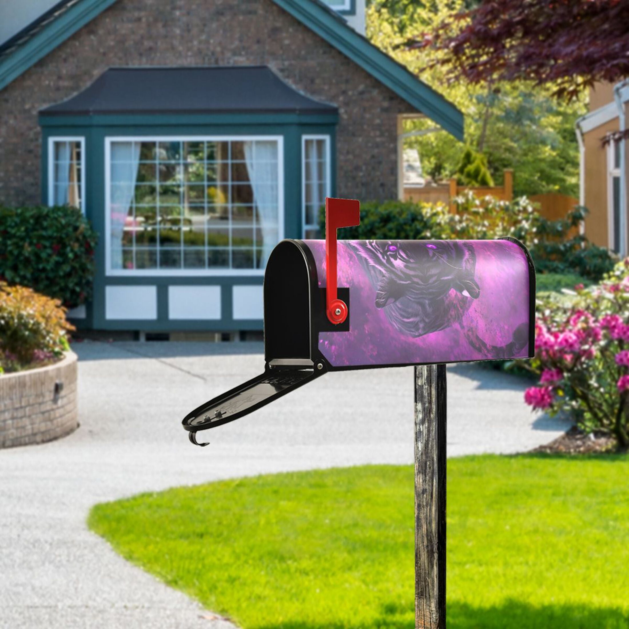 Fierce Tiger Mailbox Cover Magnetic Standard Size Post Box Cover Wraps ...