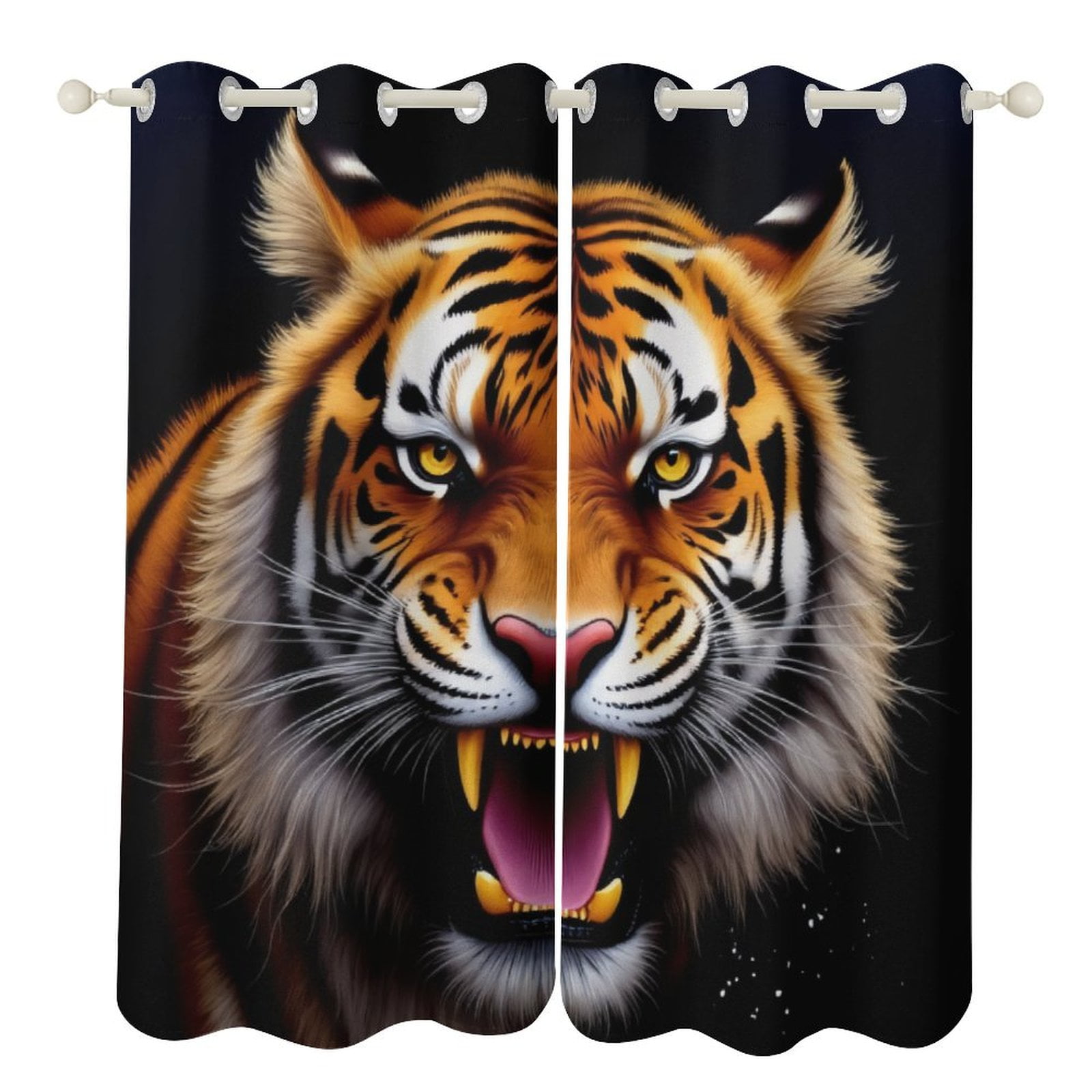 Fierce Tiger Roar Luxury Window Curtains Blinds for Living Room Kids ...