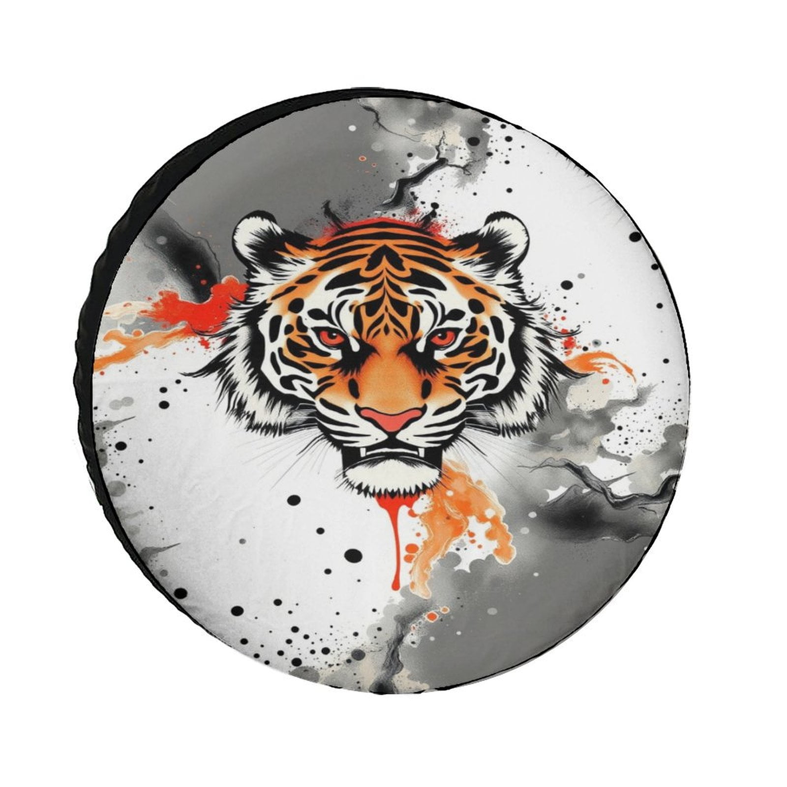 Fierce Tiger Watercolor Art Print Spare Tire Cover Weatherproof Wheel ...
