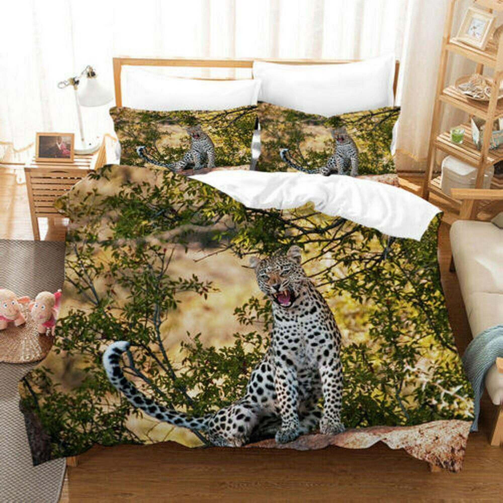 Fierce Wild Animal Quilt Duvet Cover Set Super King - Walmart.com