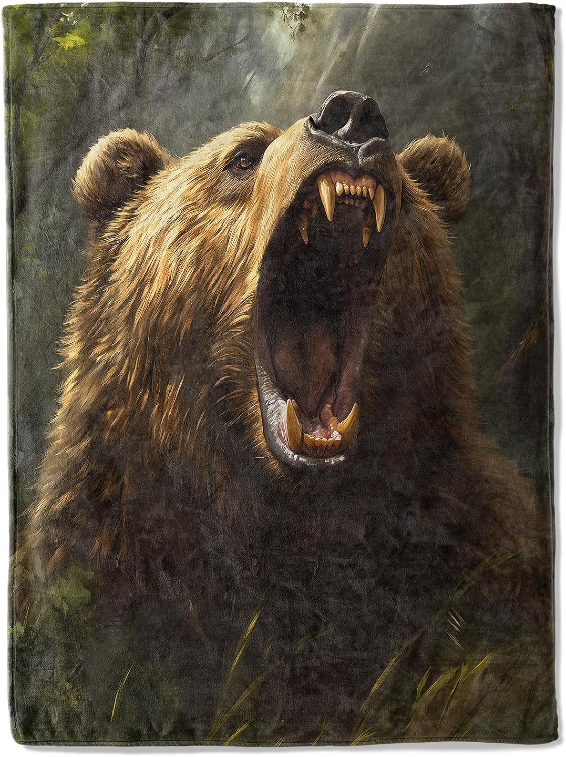 Fiercely Bear Theme Throw Blanket - Ultra Soft, Cozy, Lightweight Plush ...