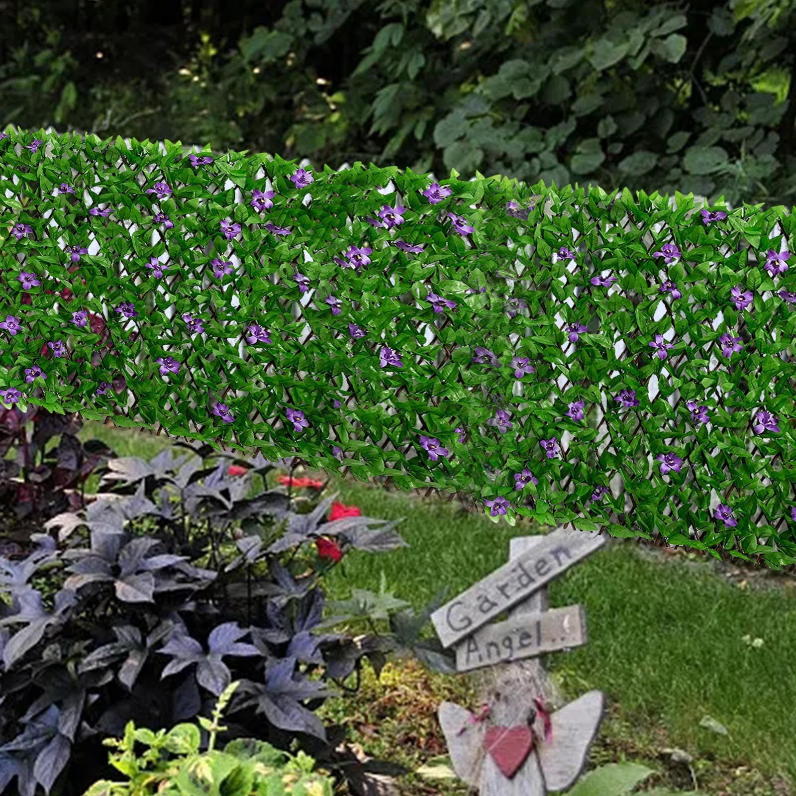 Fieroe Artificial Clearance Sale, Fence Leaves Wooden Fence Telescopic ...