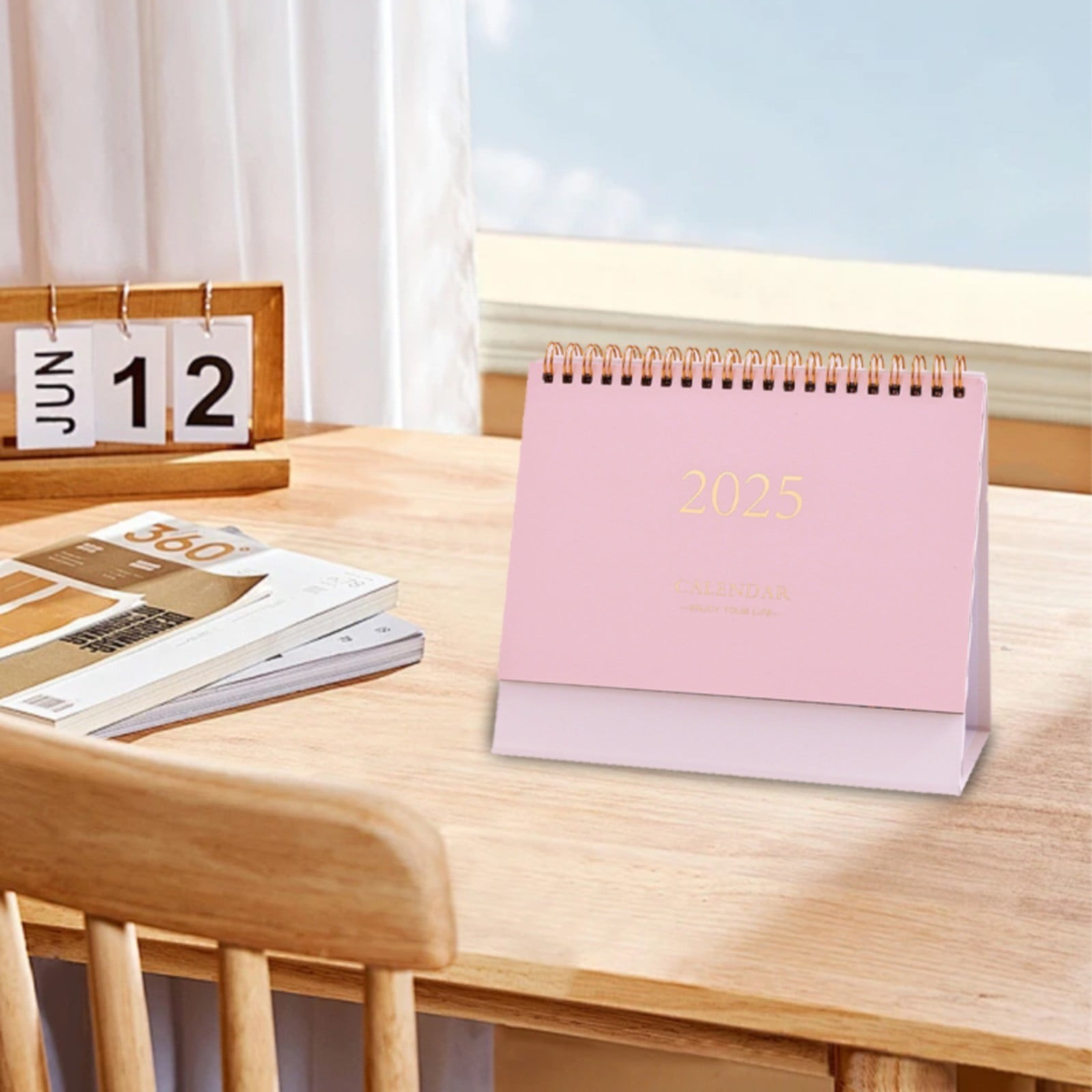 Fieroe Home Decor Clearance Sale, 2025 Simple Desk Calendar Pink, 2025 ...