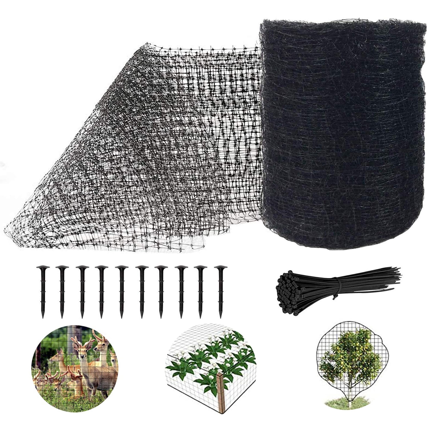 Fierogage Deer Fence Netting,7 x 65 Feet Bird Netting Anti Bird Deer Protection Net Reusable ...
