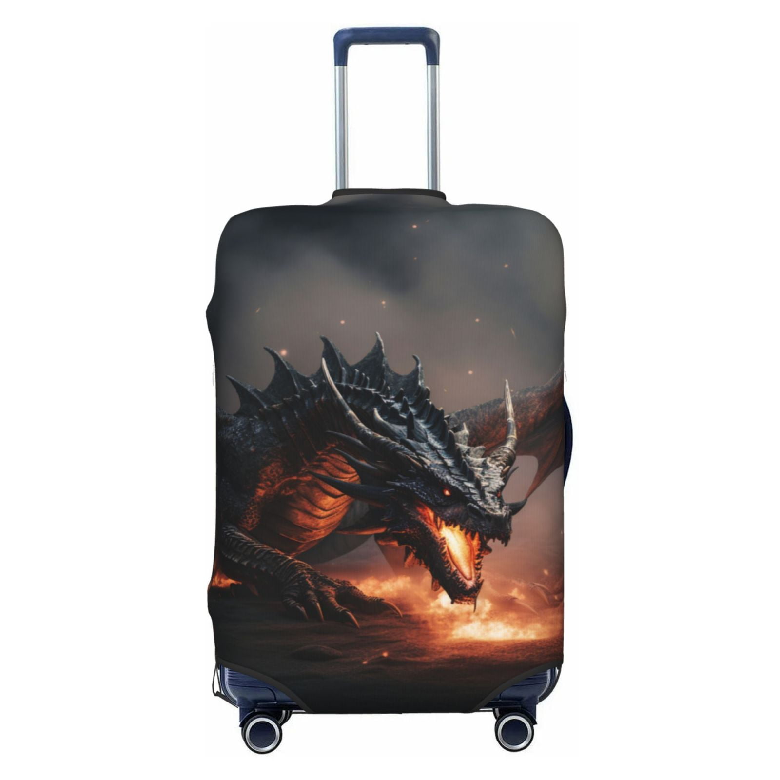 Fiery Black Dragon Attack Luggage Cover, Elastic Suitcase Cover Travel ...