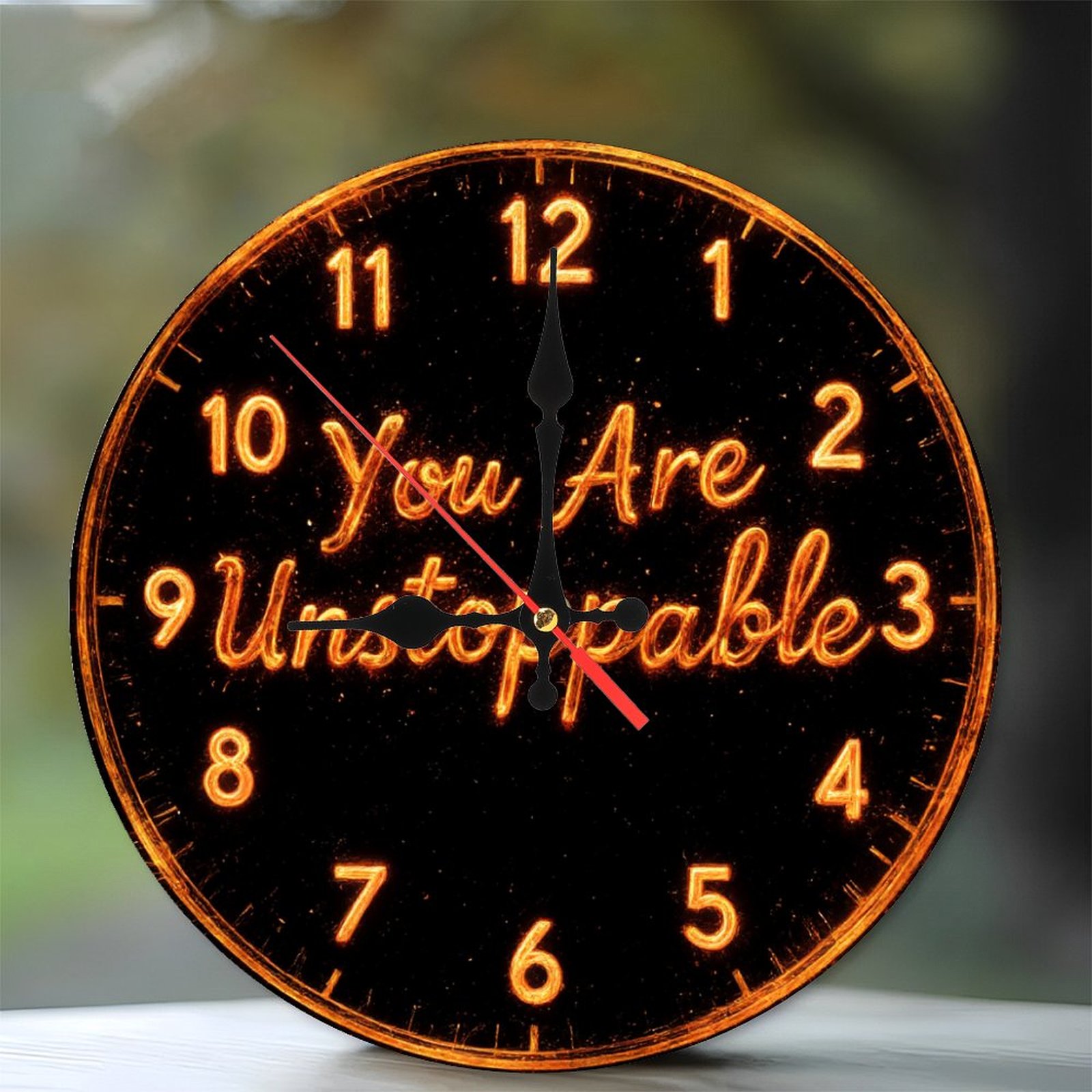 Fiery Clock Motivational Gift Unstoppable You Are Amazing 10-Inch ...