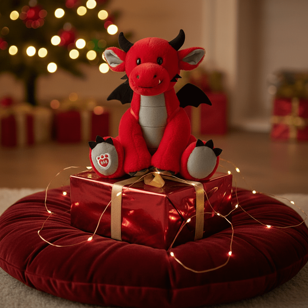Fiery Dragon Plush - 33" Jumbo Soft Red Flying Dinosaur Stuffed Animal ...