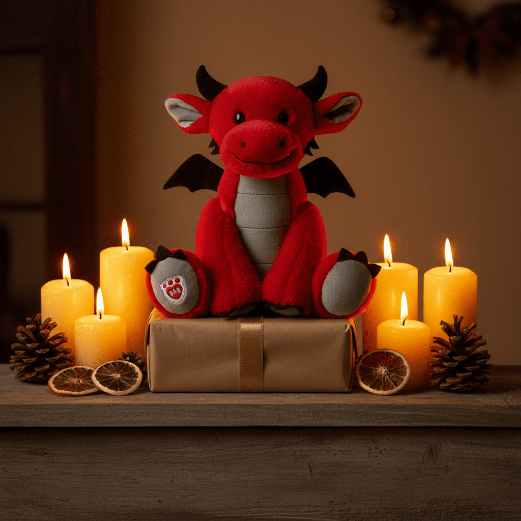 Fiery Dragon Plush - 33" Jumbo Soft Red Flying Dinosaur Stuffed Animal ...