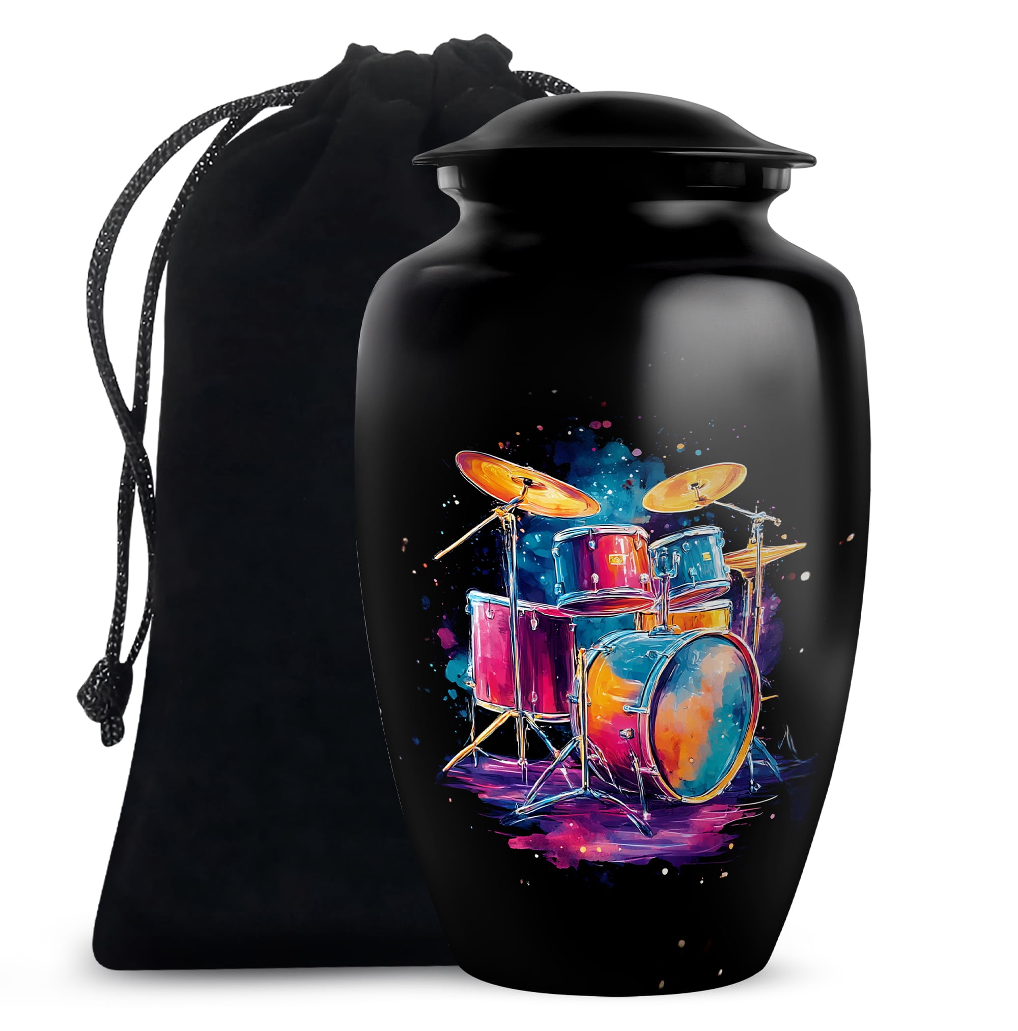 Fiery Drummer Cremation Urn, Large Urns For Ashes Adult Male, Neon Drum ...