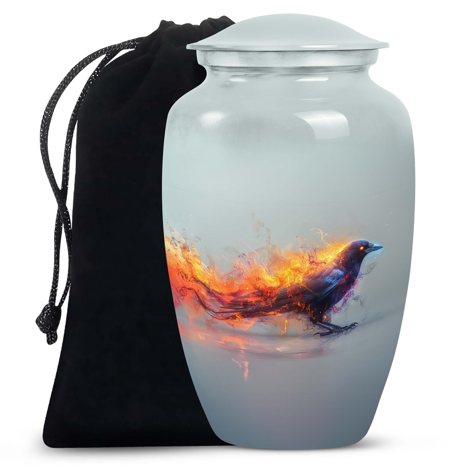 Fiery Raven Mirage - Large Urns For Human Ashes Adult Male - Unique ...