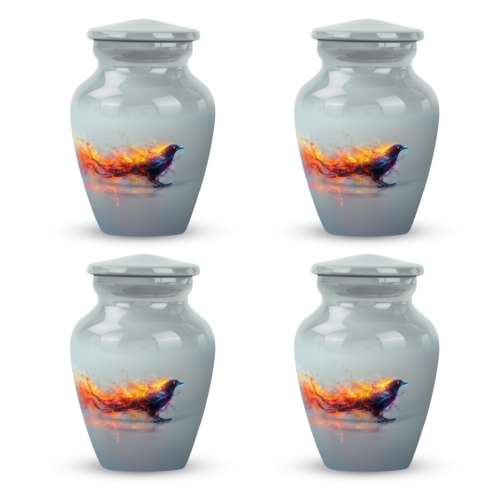 Fiery Raven Mirage - Urns For Human Ashes Adult Female Small - Artistic ...