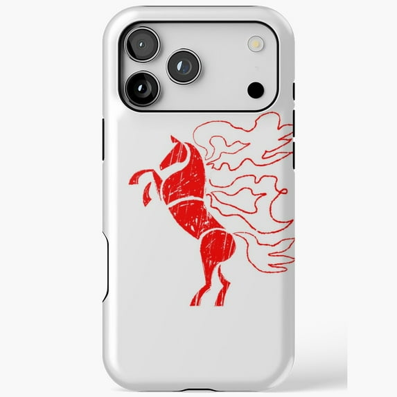 Fiery Red Horse Bold Illustration Phone Case iPhone Case 17 11 12 13 14 ...