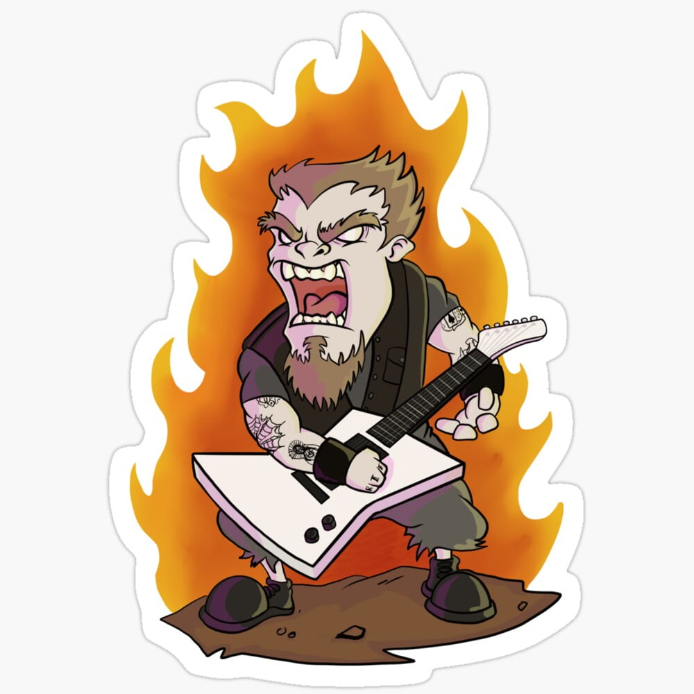 Fiery Rocker Stickerphone Decal Water Bottle Stickers, Vinyl Stickers ...