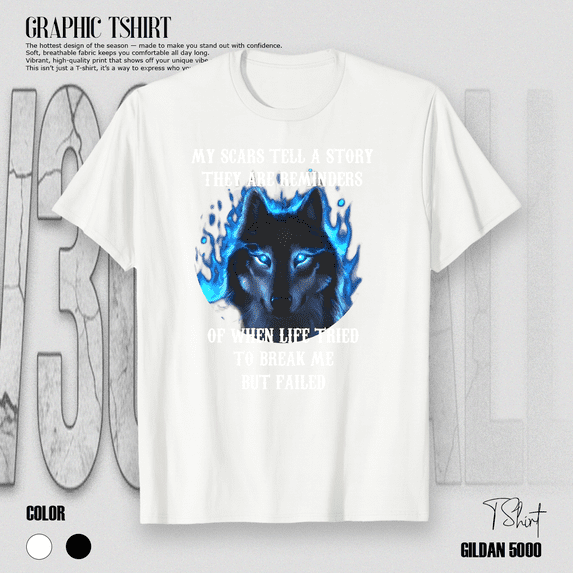 Fiery Spirit Wolf Motivational Quote Inspirational Animal Graphic T ...