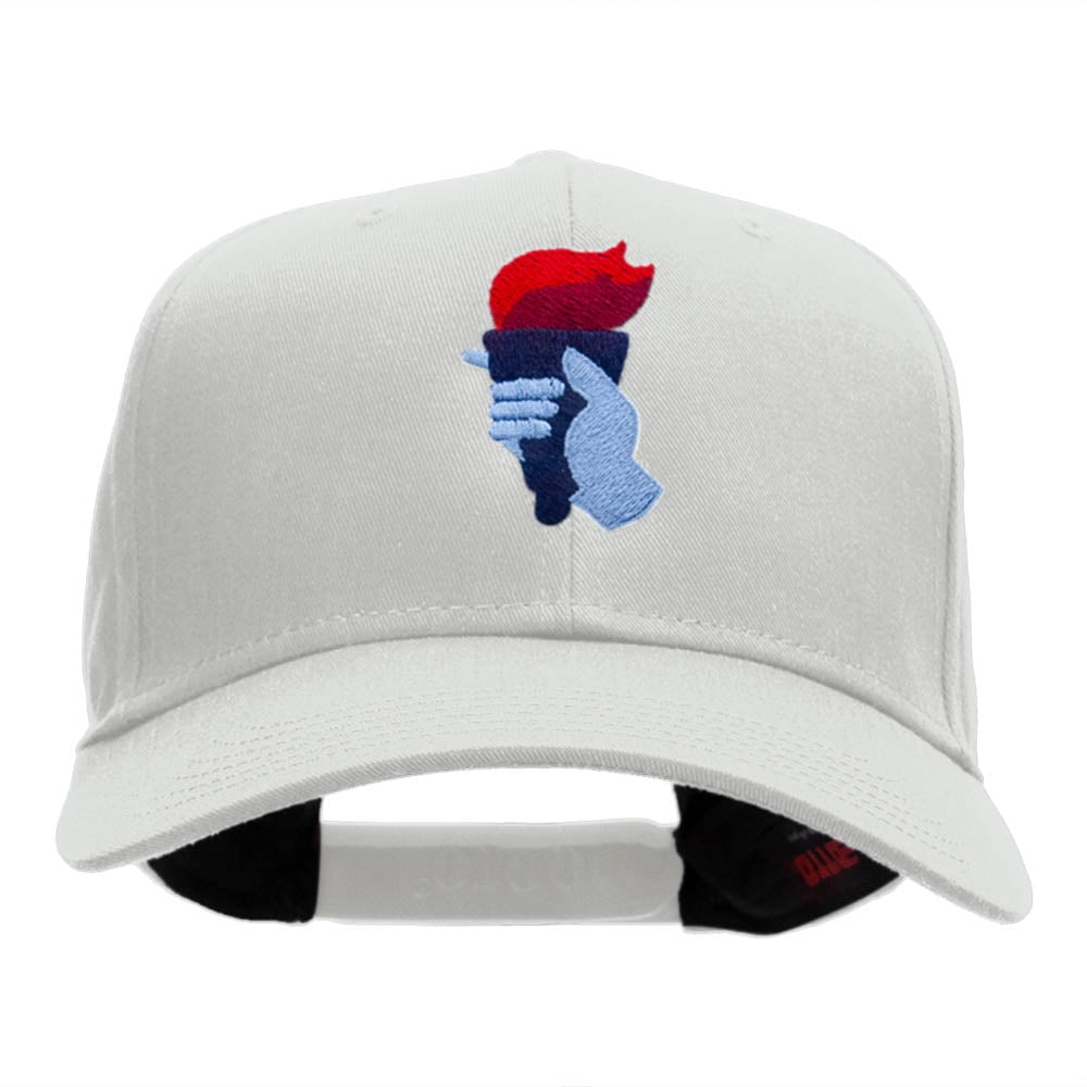 Fiery Torch of Freedom Embroidered Cotton Twill Cap - White OSFM ...