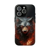 Fiery Wolf Phone Case Bold Wild Animal Art for iPhone 17 11 12 13 14 15 ...