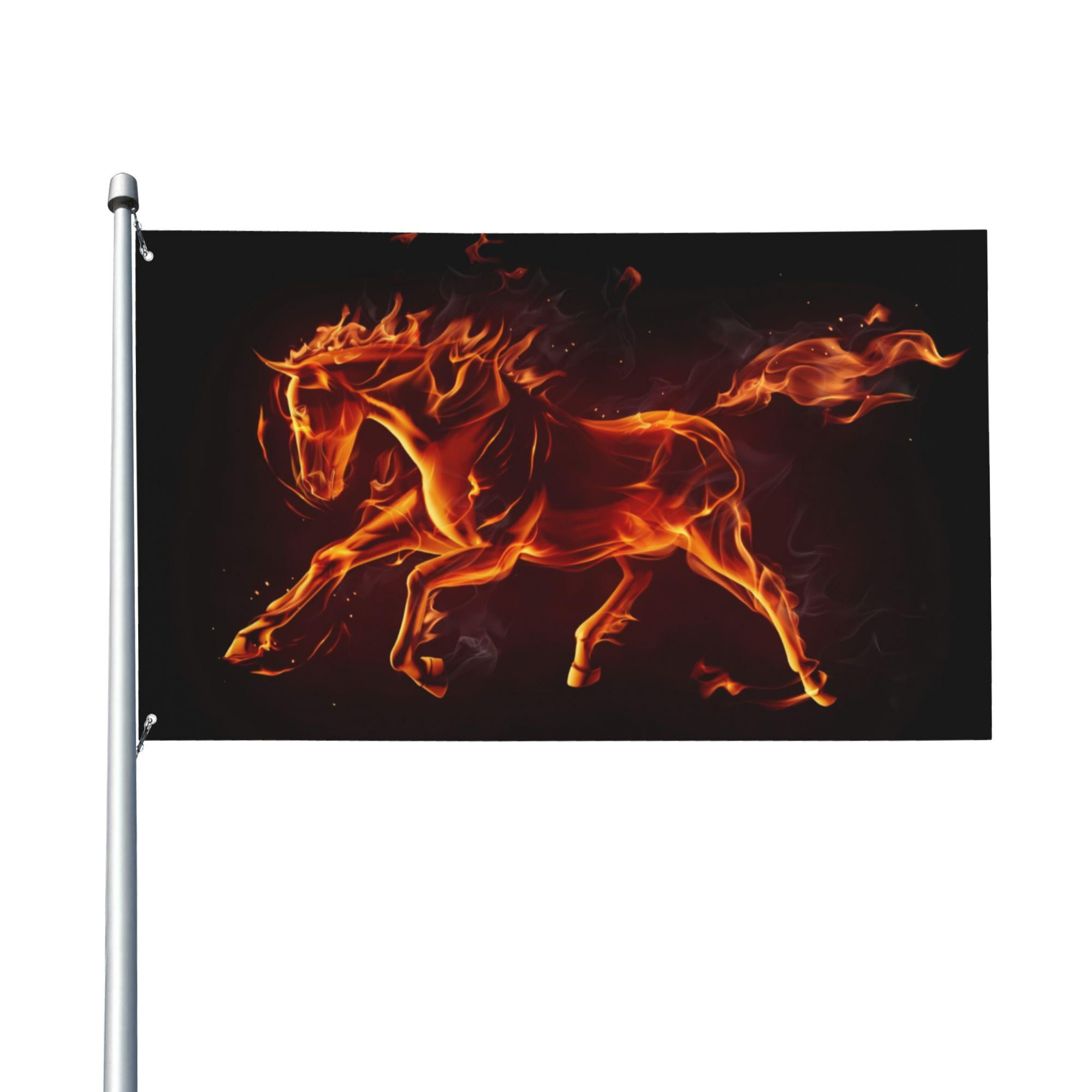 Fiery horse Flags Garden Home Flag House Flags For Outdoor Custom 3x5 ...