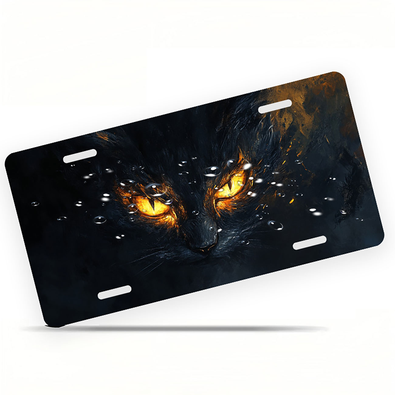 Fieryeyed Black Cat Funny Personalized License Plate Rust-proof ...
