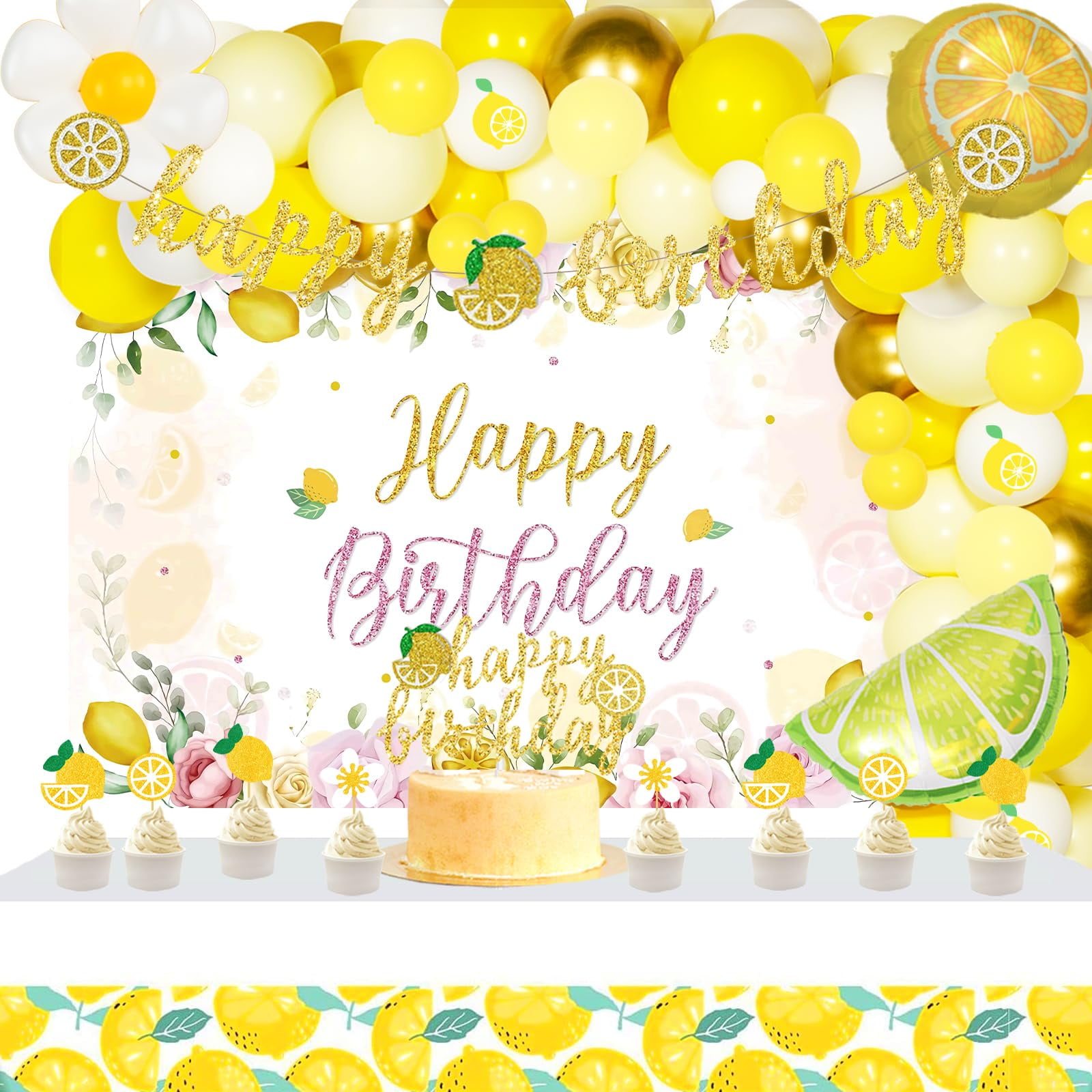 Fiesec Lemon Party Decorations, Lemonade Citrus BSL1 Themed Birthday ...