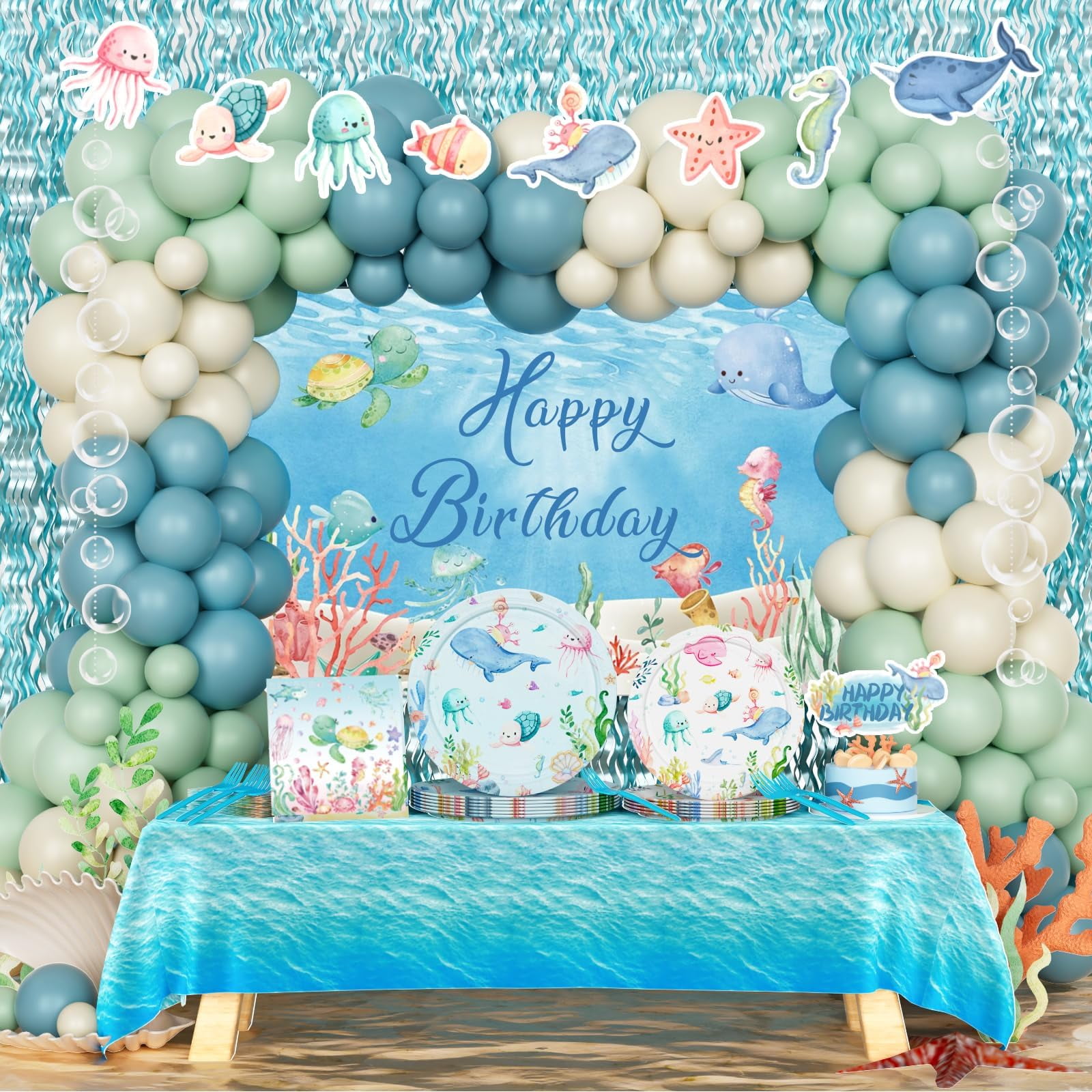 Fiesec Under The Sea MMF7 Party Decorations, Ocean Animal Birthday ...